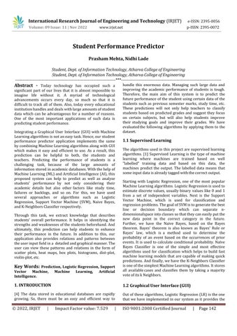 Student Performance Predictor by IRJET Journal - Issuu
