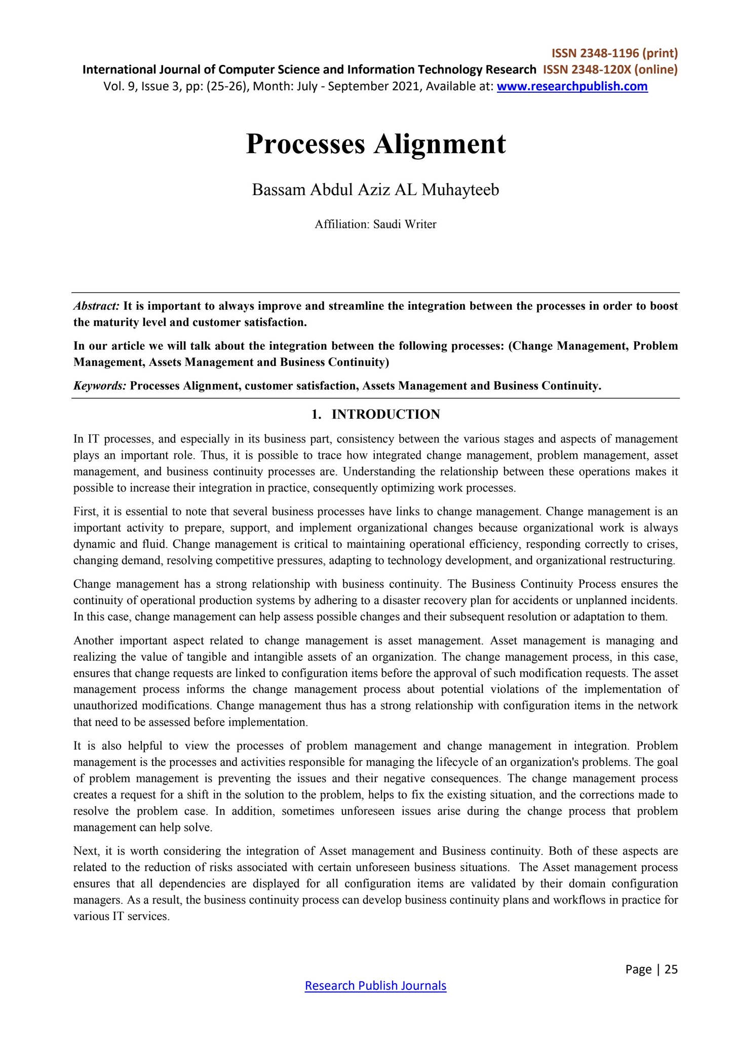 Processes Alignment by Research Publish Journals - Issuu