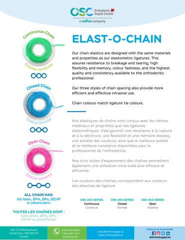 Elast-o-chain by Orthodontic Supply of Canada - Issuu
