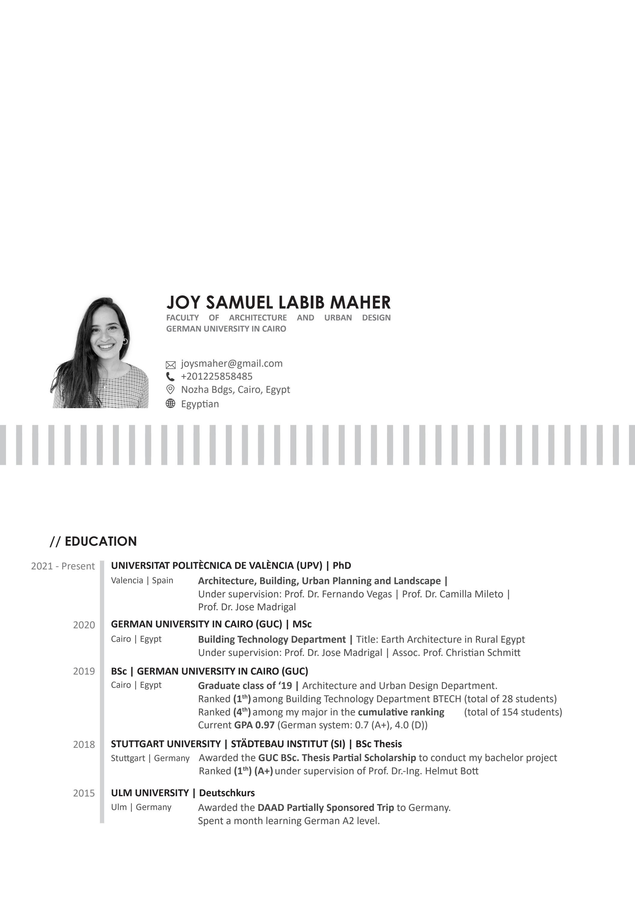 Joy Samuel Maher - CV by Joy Samuel Maher - Issuu