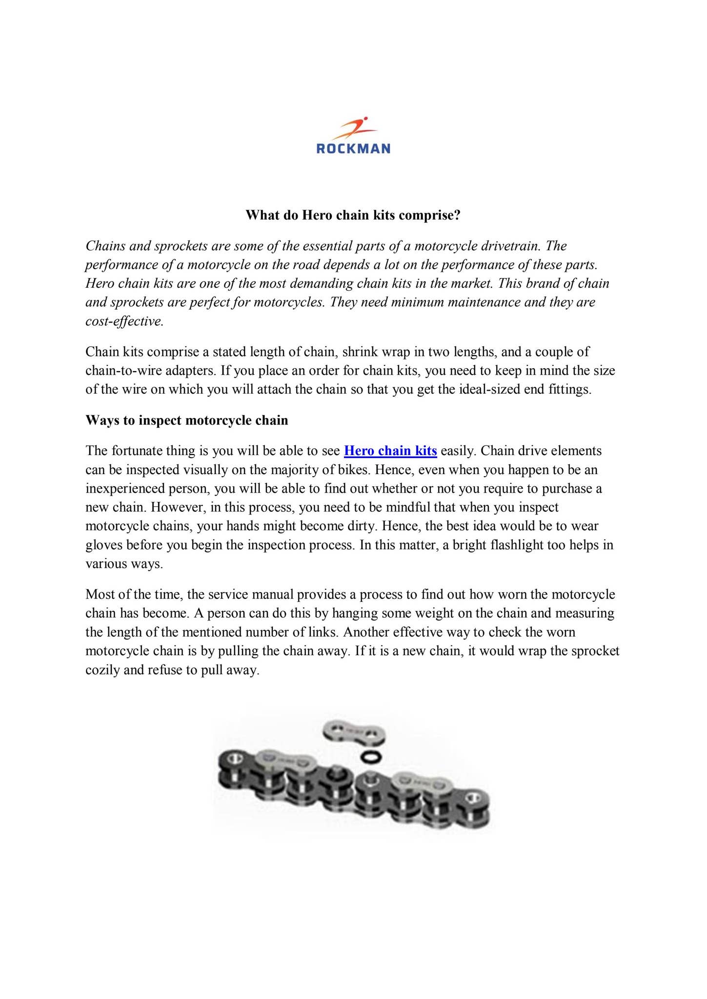 What do Hero chain kits comprise? by Rockman Industries Ltd. - Issuu