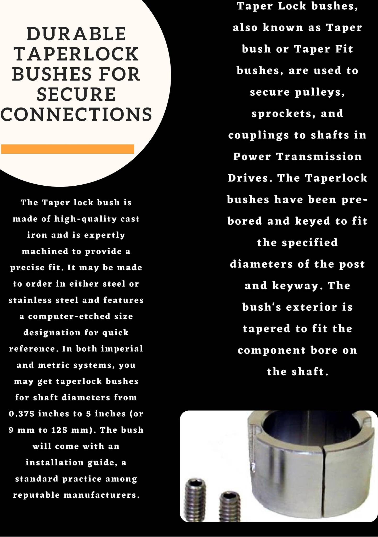 Durable Taper lock Bushes for Secure Connections by bolton engineering ...