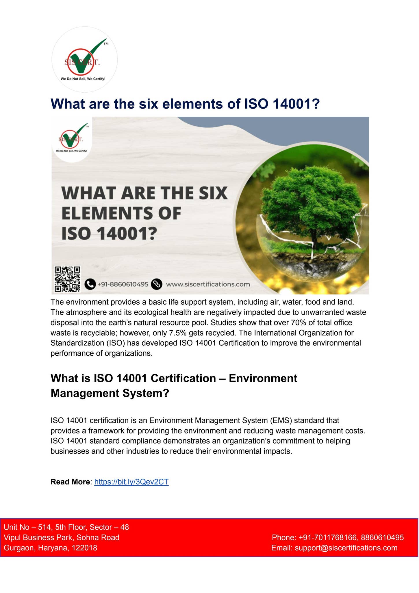 What are the six elements of ISO 14001 by SIS Certifications - Issuu