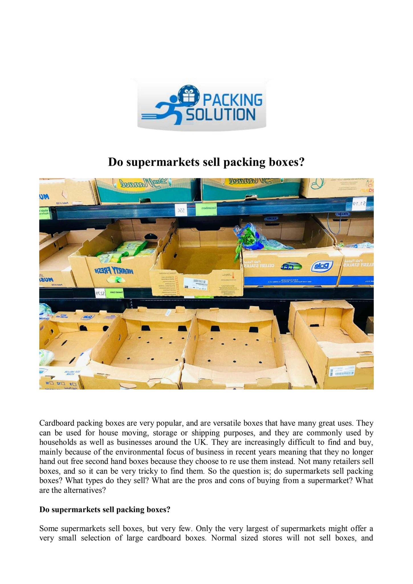 Do supermarkets sell packing boxes? by James Draper - Issuu