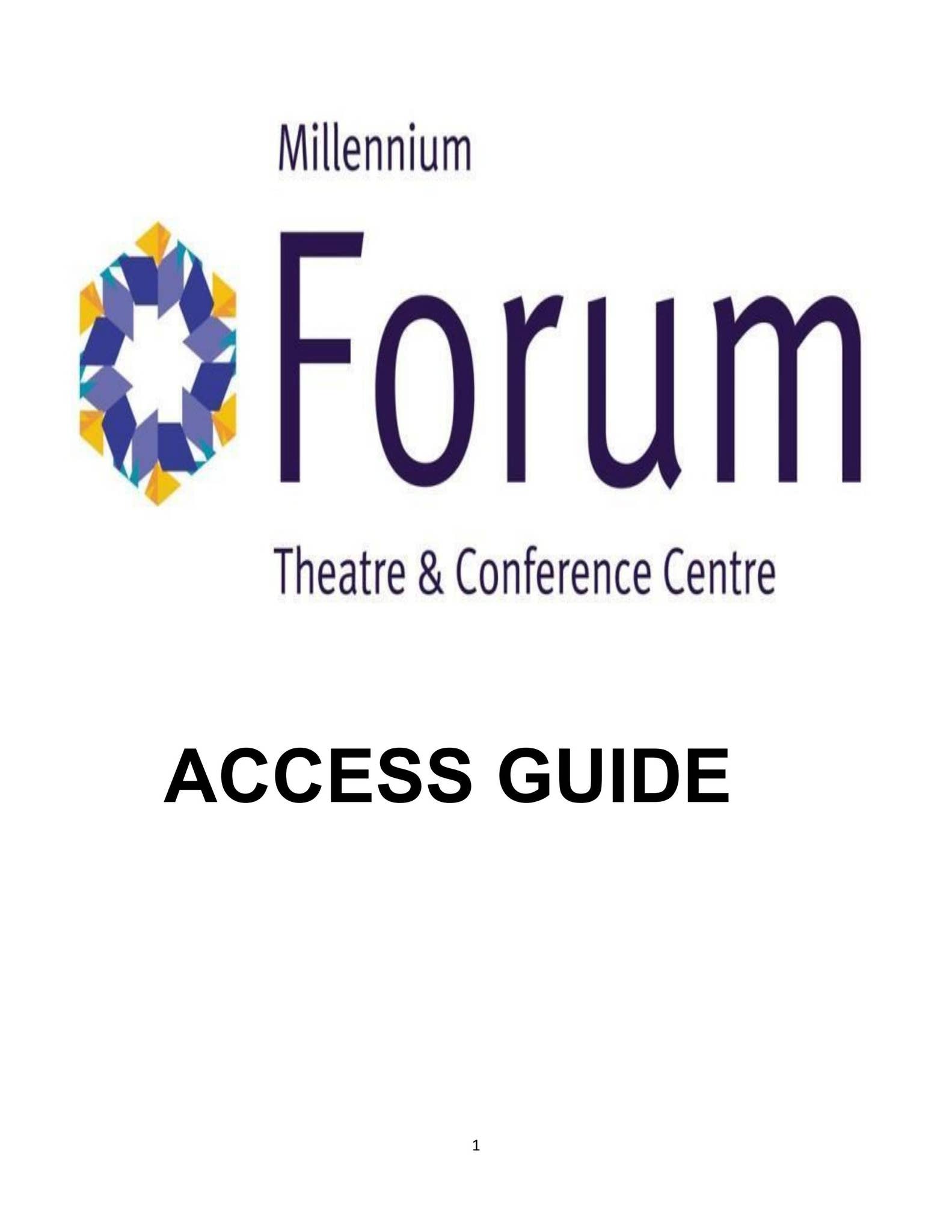 new access guide updated September 2022 by Millennium Forum Theatre ...