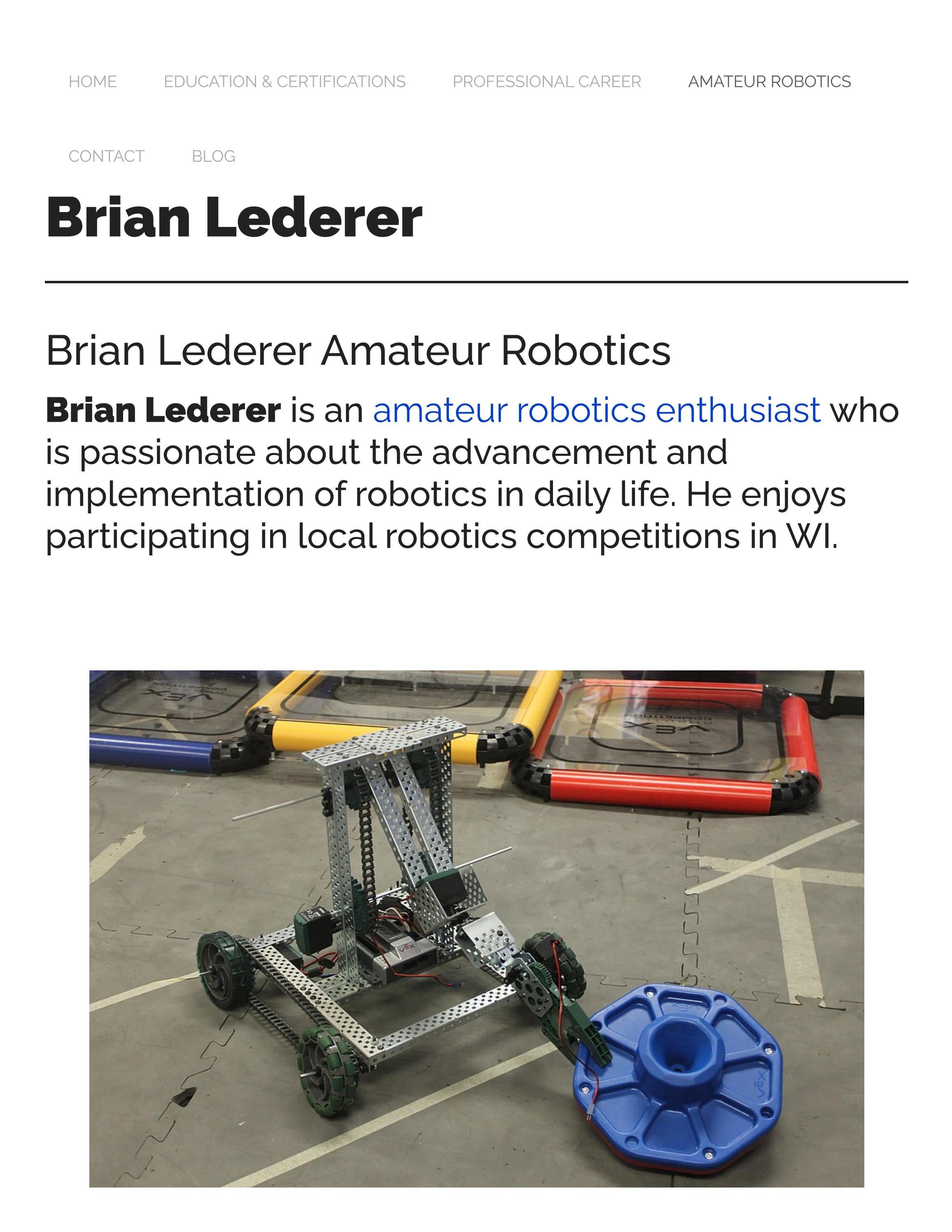 Amateur Robotics - Brian Lederer by Brian Lederer - Issuu
