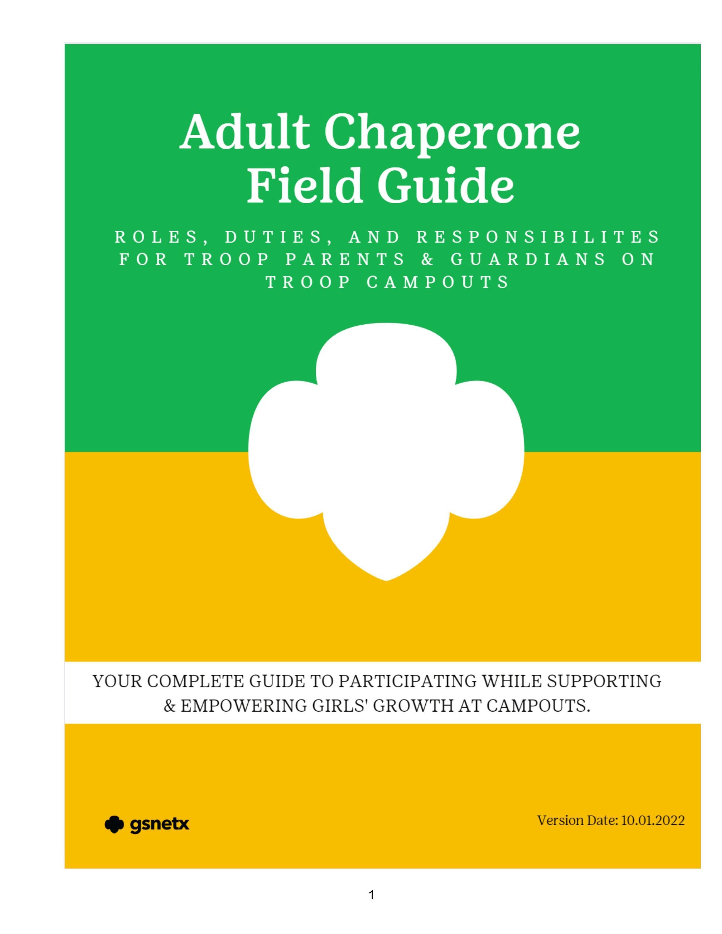 Adult Chaperone's Field Guide - Roles, Duties, & Responsibilities for Troop Parents & Guardians ...