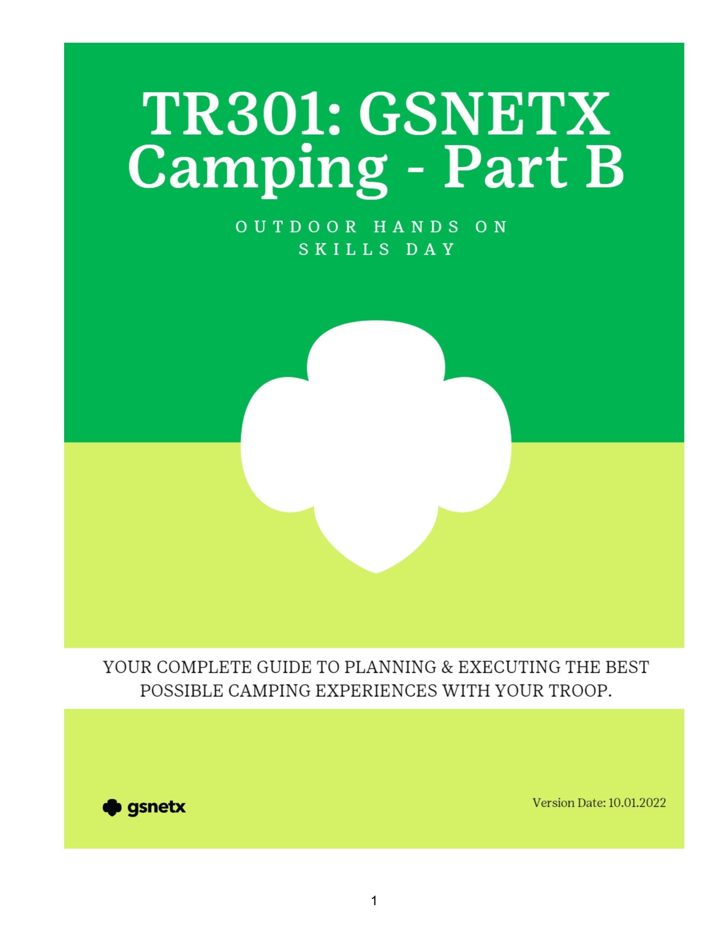 TR301 GSNETX Camping - Part B - Outdoor Hands On Skills Day by Girl ...