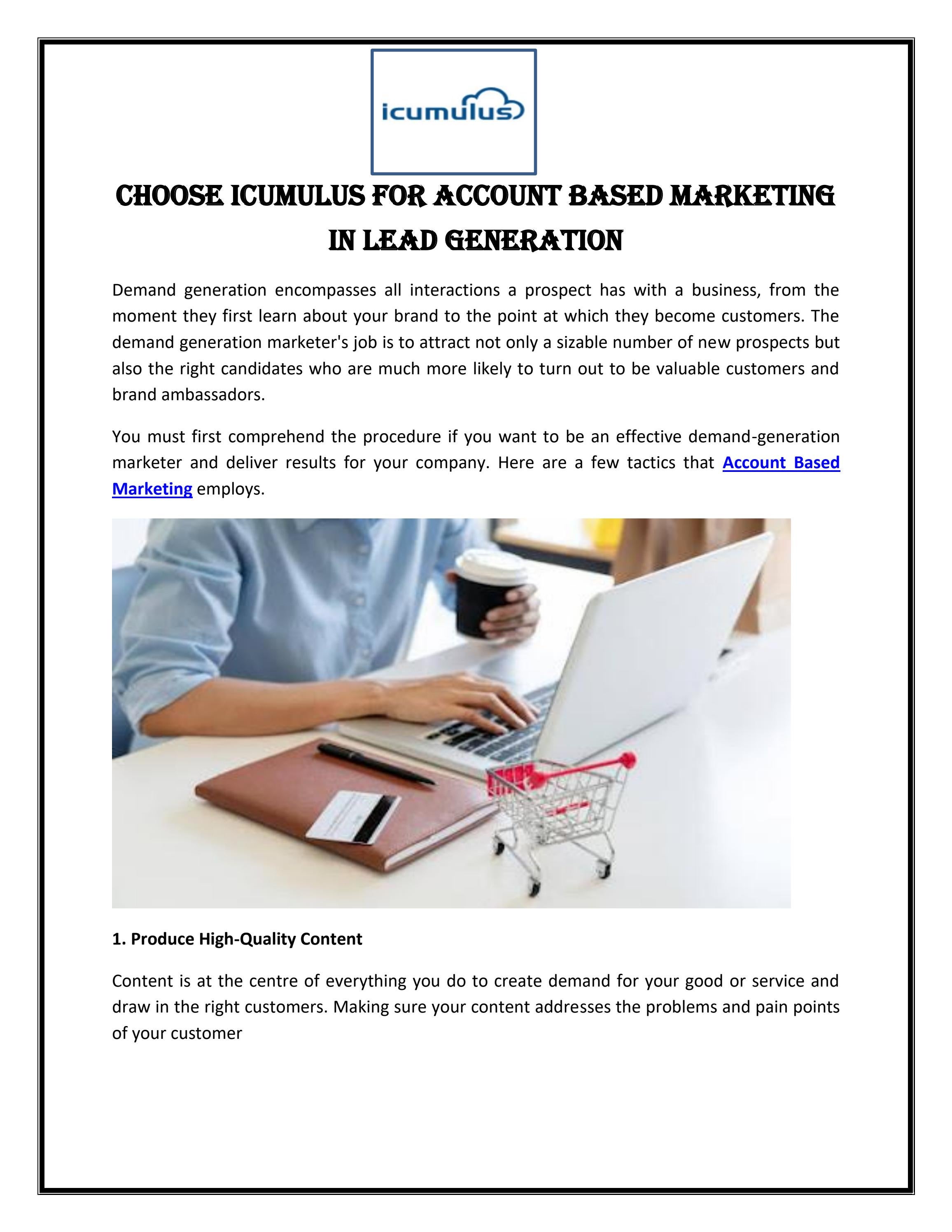 Choose Icumulus For account based marketing in lead generation. by icumulus_au - Issuu