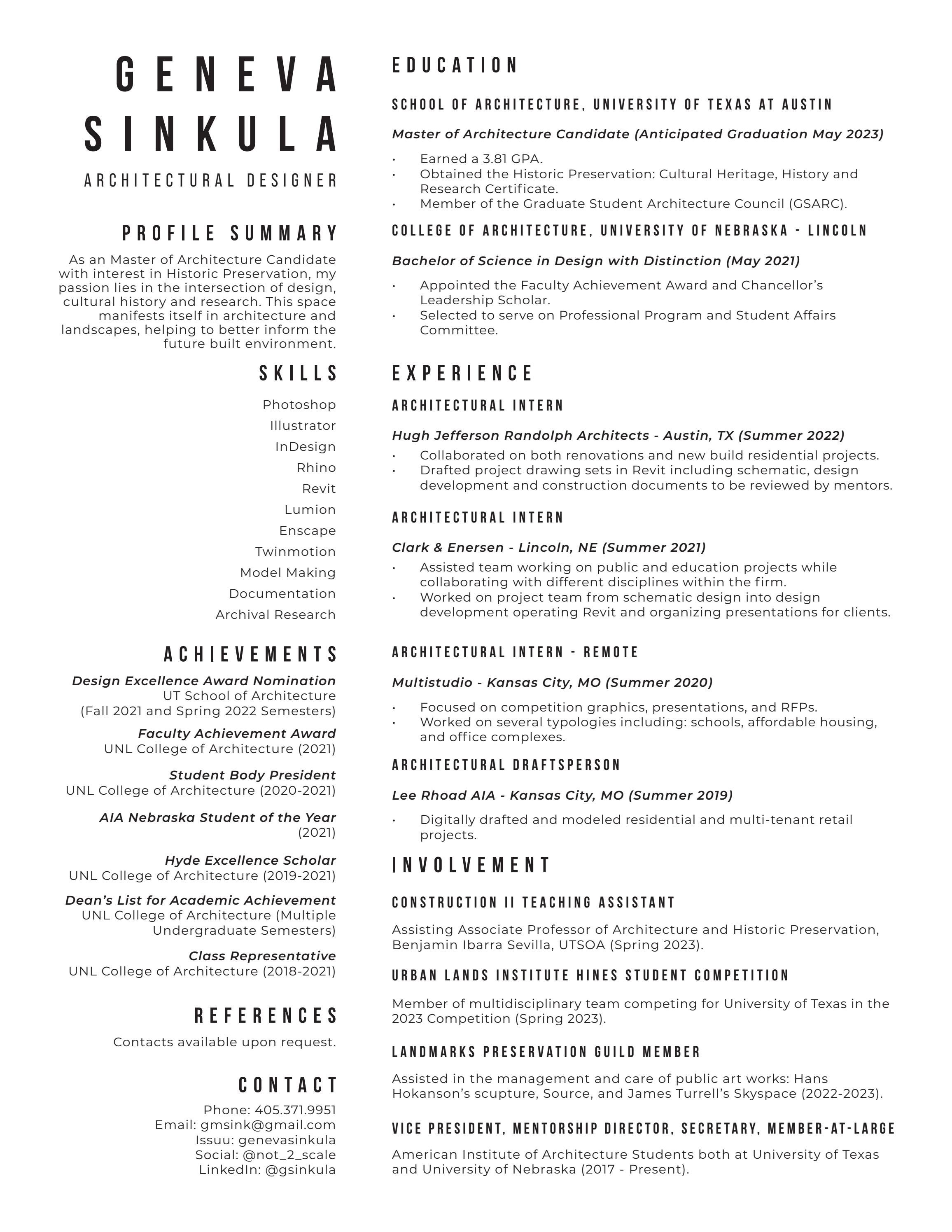 Geneva Sinkula Resume by genevasinkula - Issuu