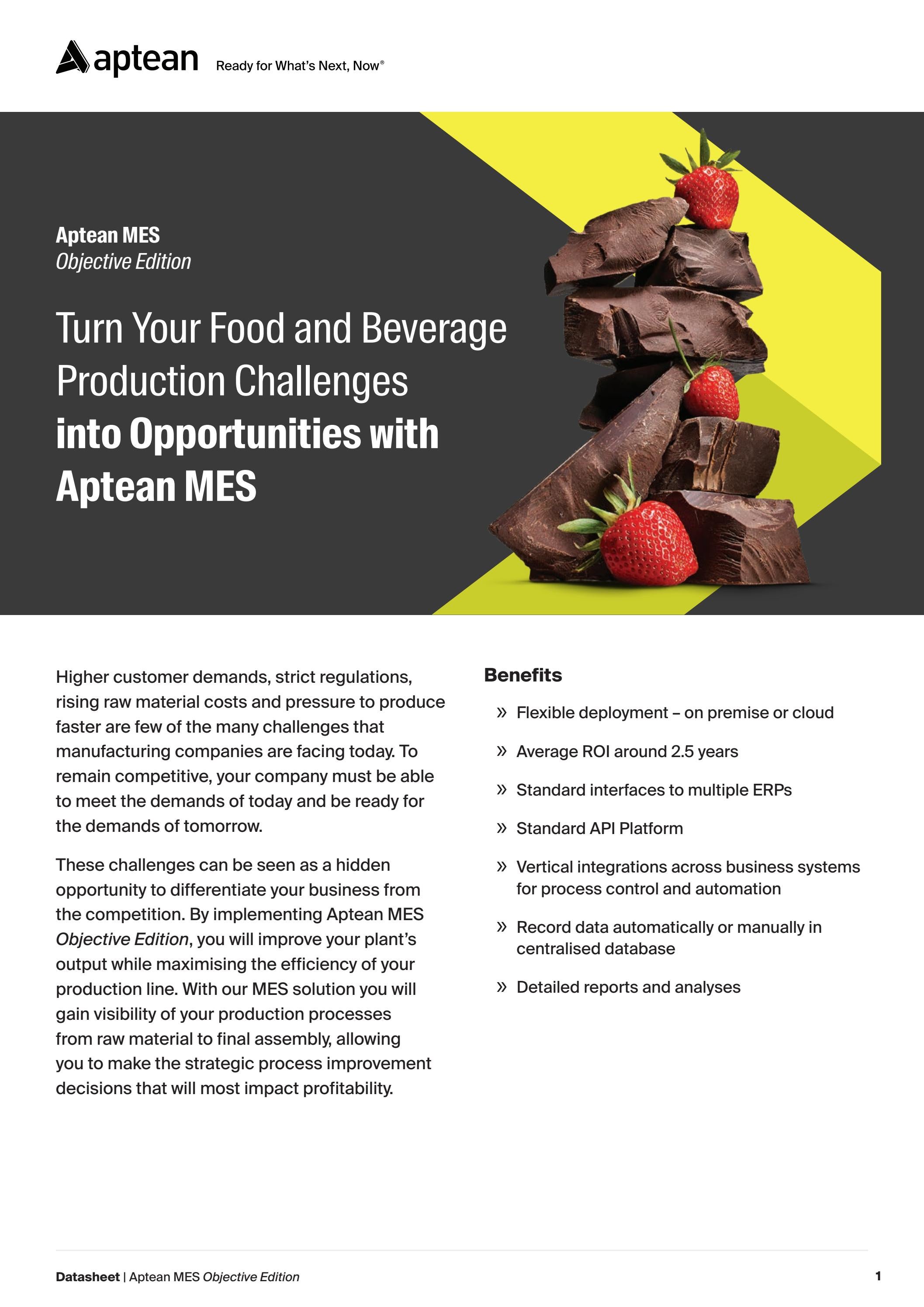 Aptean MES, Objective Edition for Food & Beverage by Aptean - Issuu