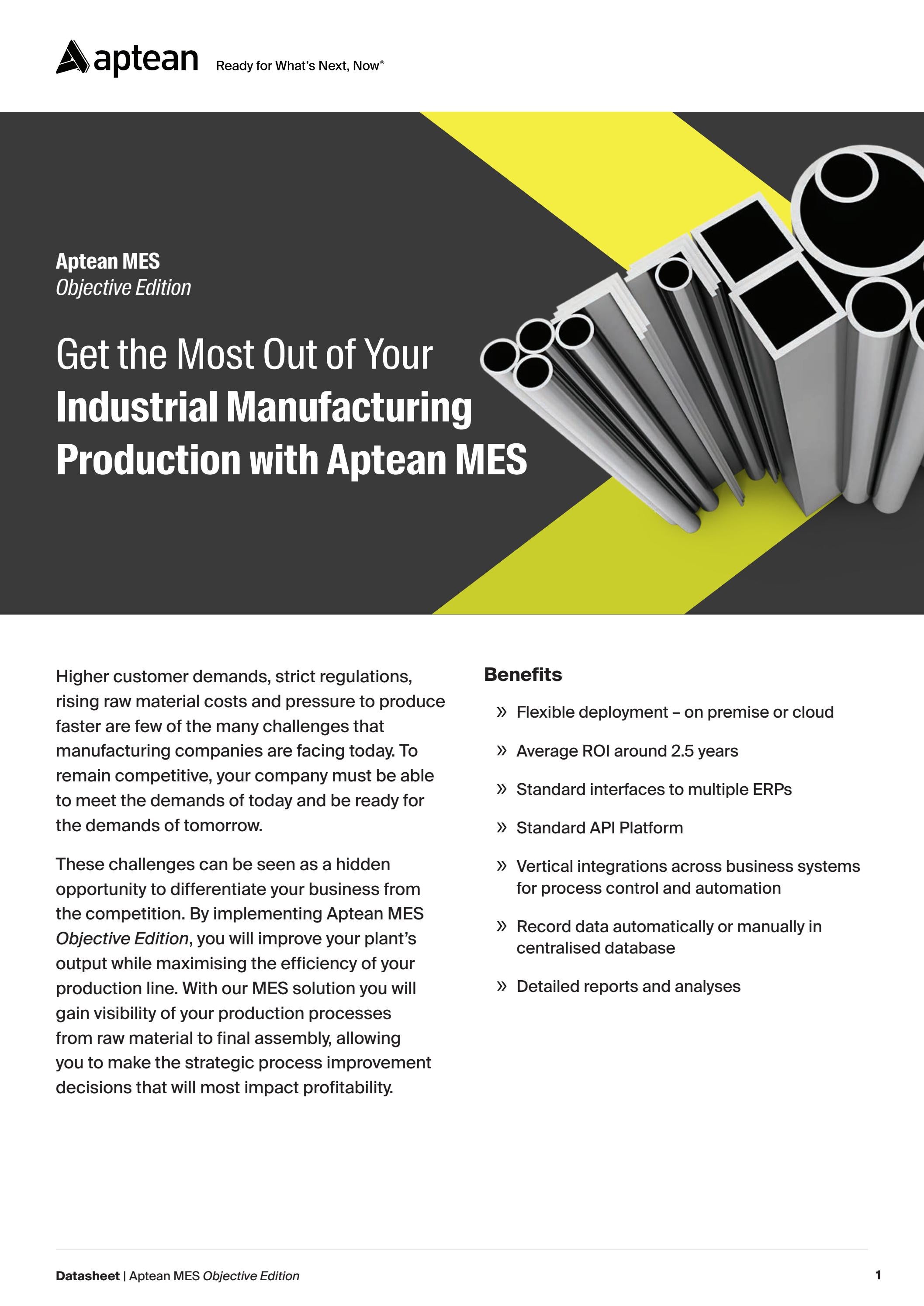 Aptean MES, Objective Edition for Industrial Manufacturing by Aptean ...