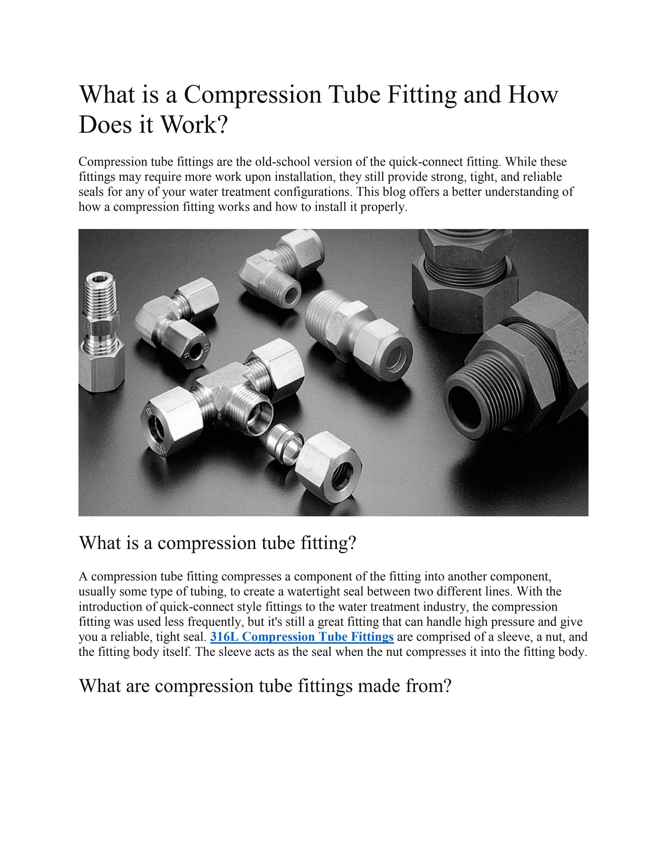 What is a Compression Tube Fitting and How Does it Work? by ...