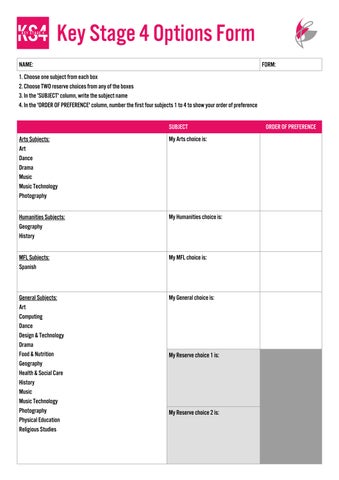 Year 9 Options Form 2023 by Schudio - Issuu