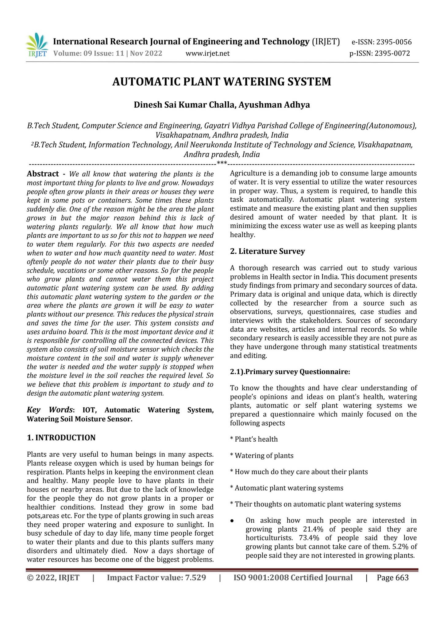 AUTOMATIC PLANT WATERING SYSTEM by IRJET Journal - Issuu