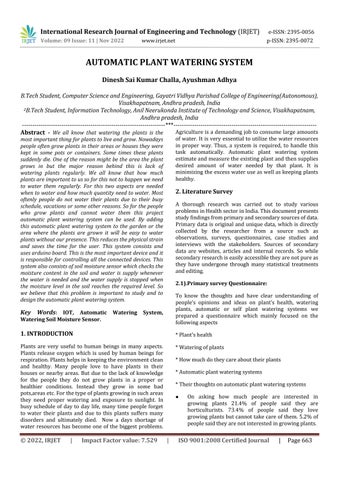AUTOMATIC PLANT WATERING SYSTEM by IRJET Journal - Issuu