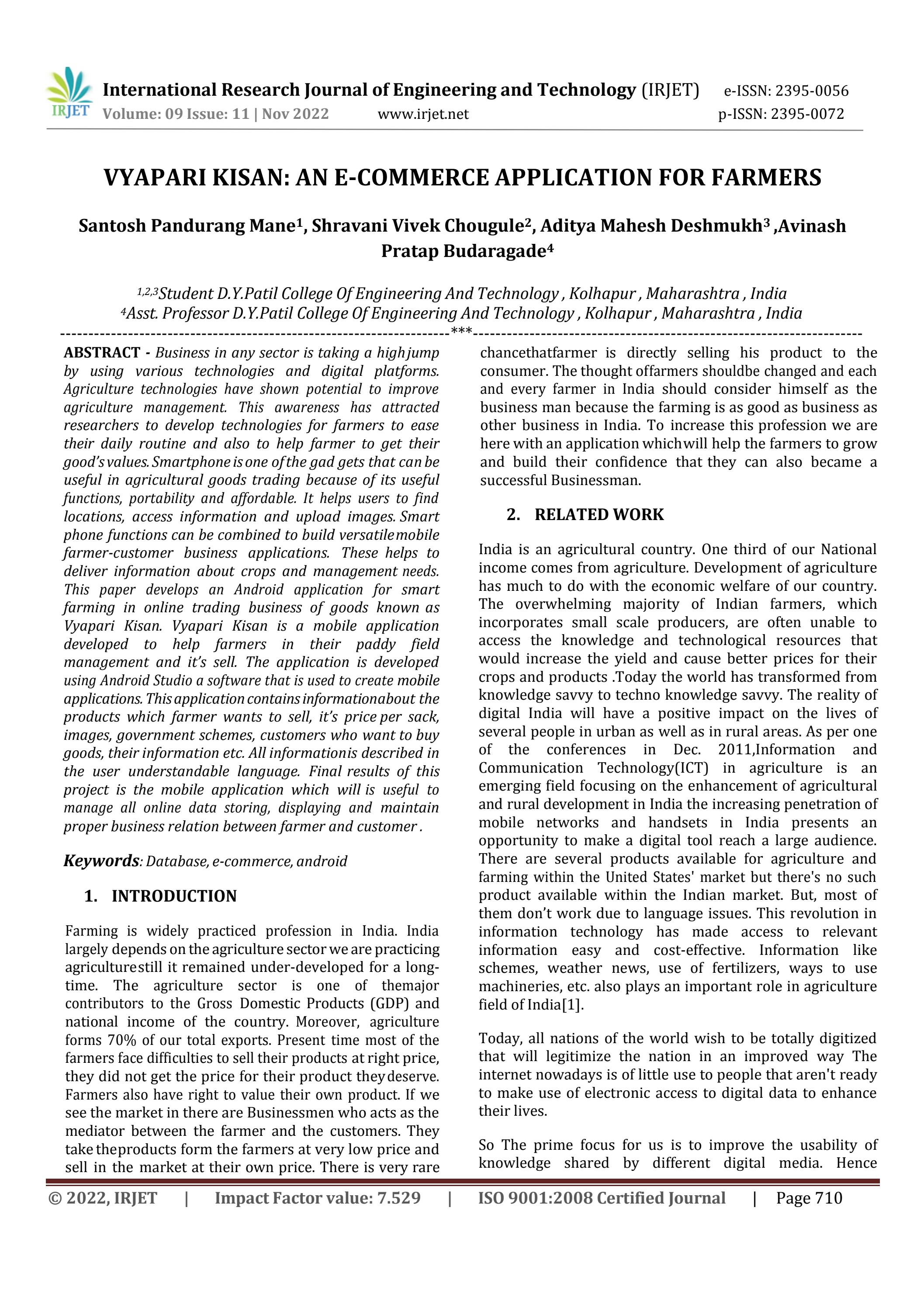 VYAPARI KISAN: AN E-COMMERCE APPLICATION FOR FARMERS by IRJET Journal ...