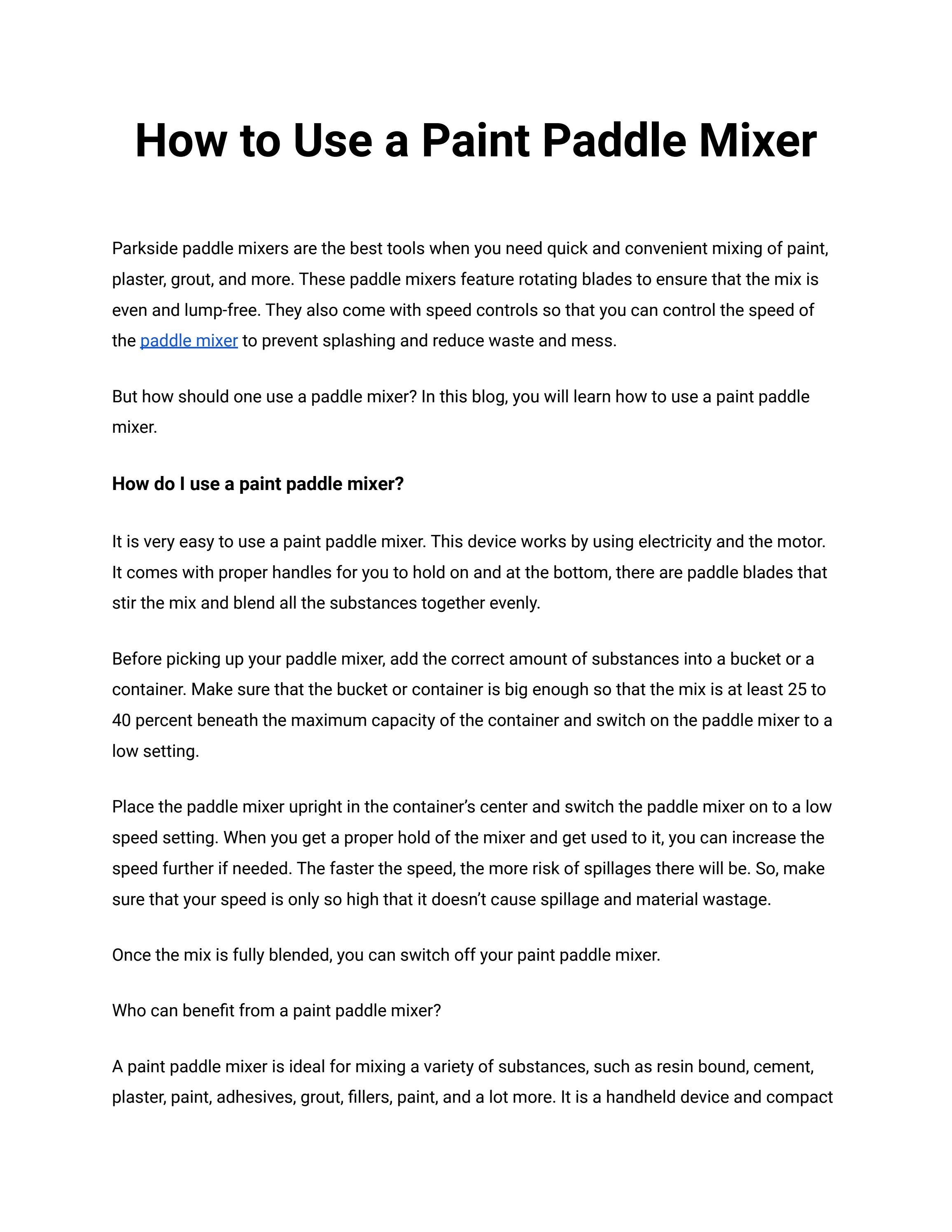 How To Use A Paint Paddle Mixer By Cj Online Ltd Issuu