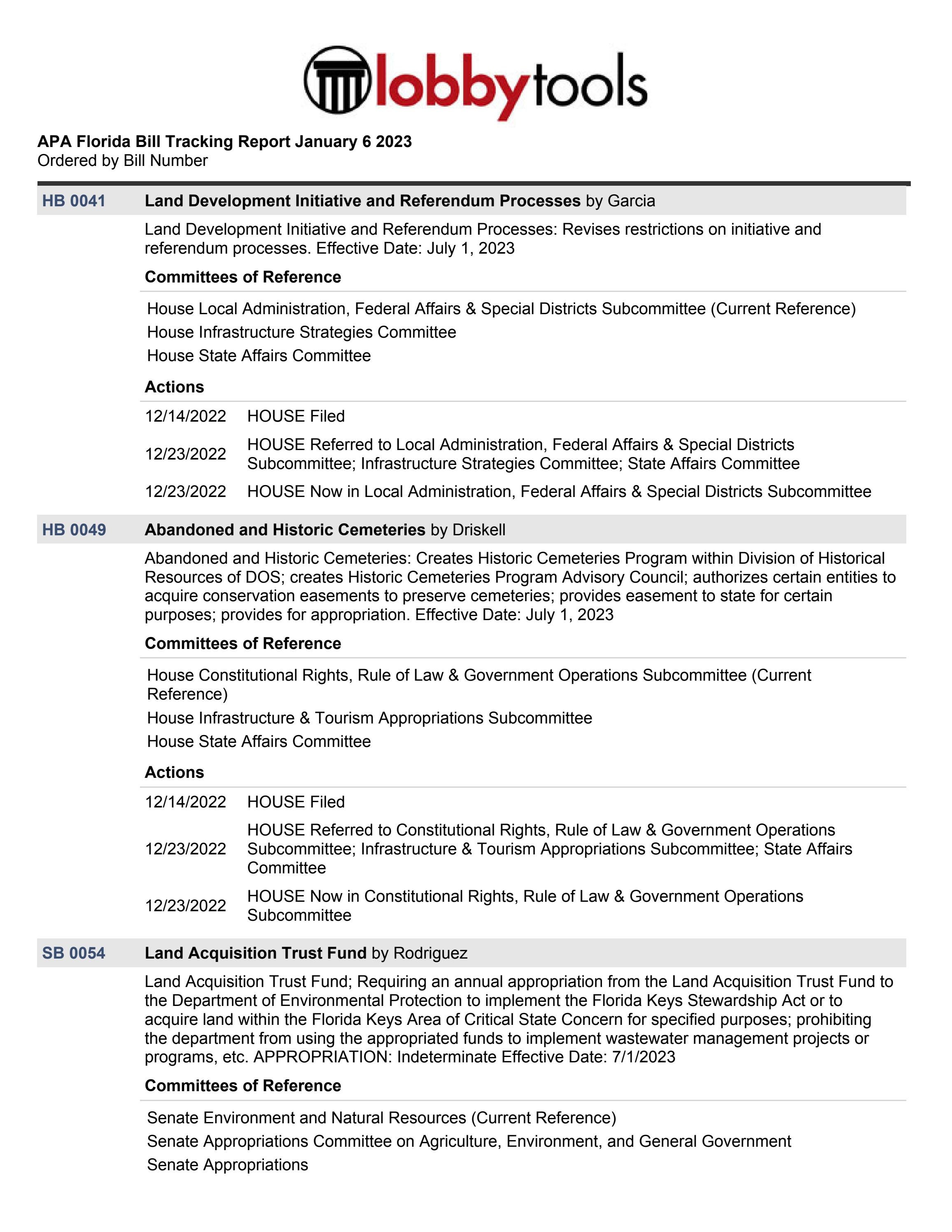 APA Florida Bill Tracking Report - Jan. 6, 2023 by APA Florida - Issuu
