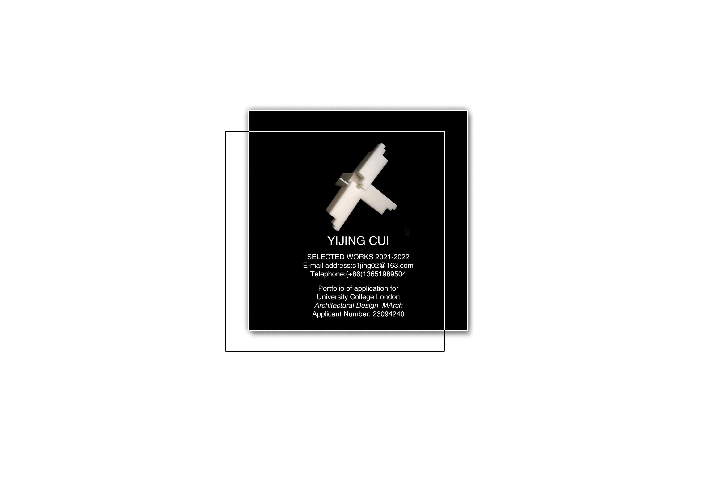 Yijing Cui Portfolio of application for University College London ...