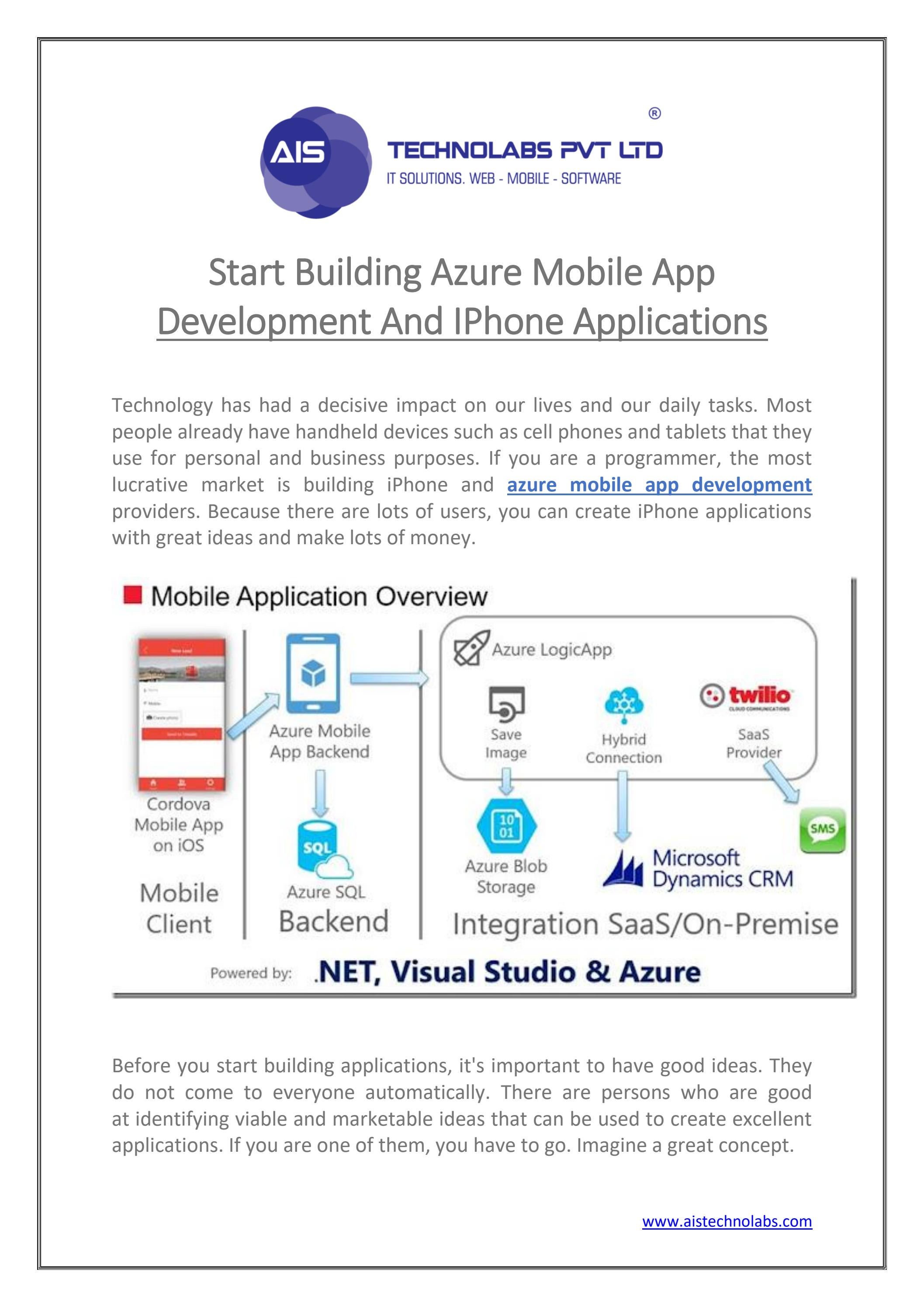 Start Building Azure Mobile App Development And IPhone Applications by ...