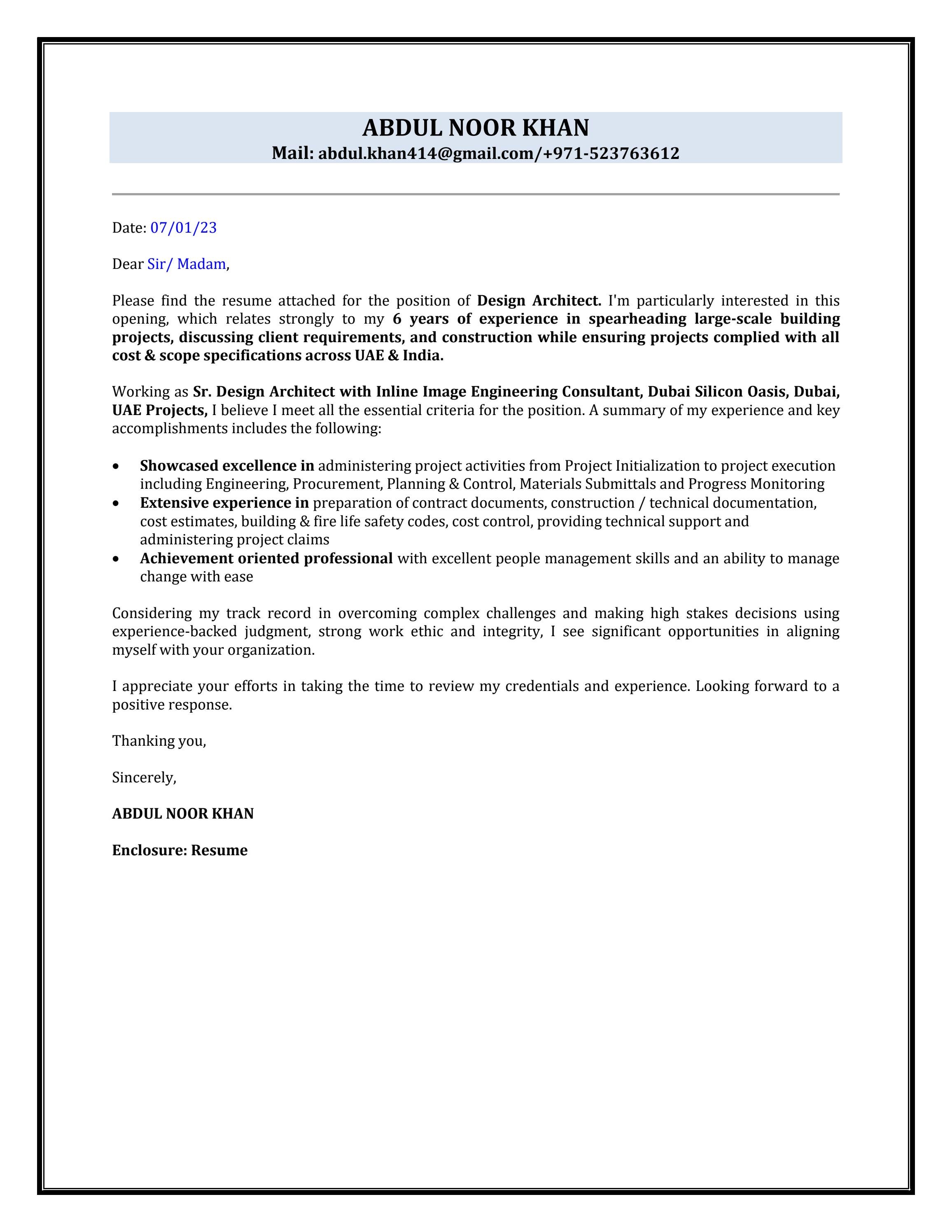 cover letter by abdul noor - Issuu