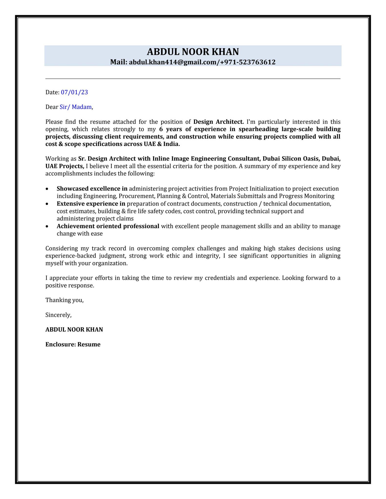 cover letter by abdul noor - Issuu