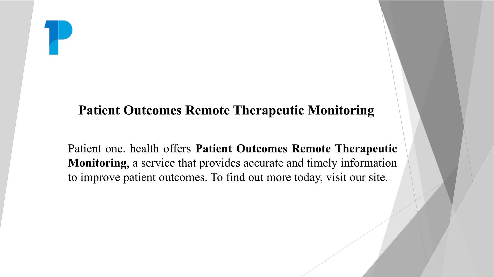 Patient Outcomes Remote Therapeutic Monitoring | Patientone.health by ...