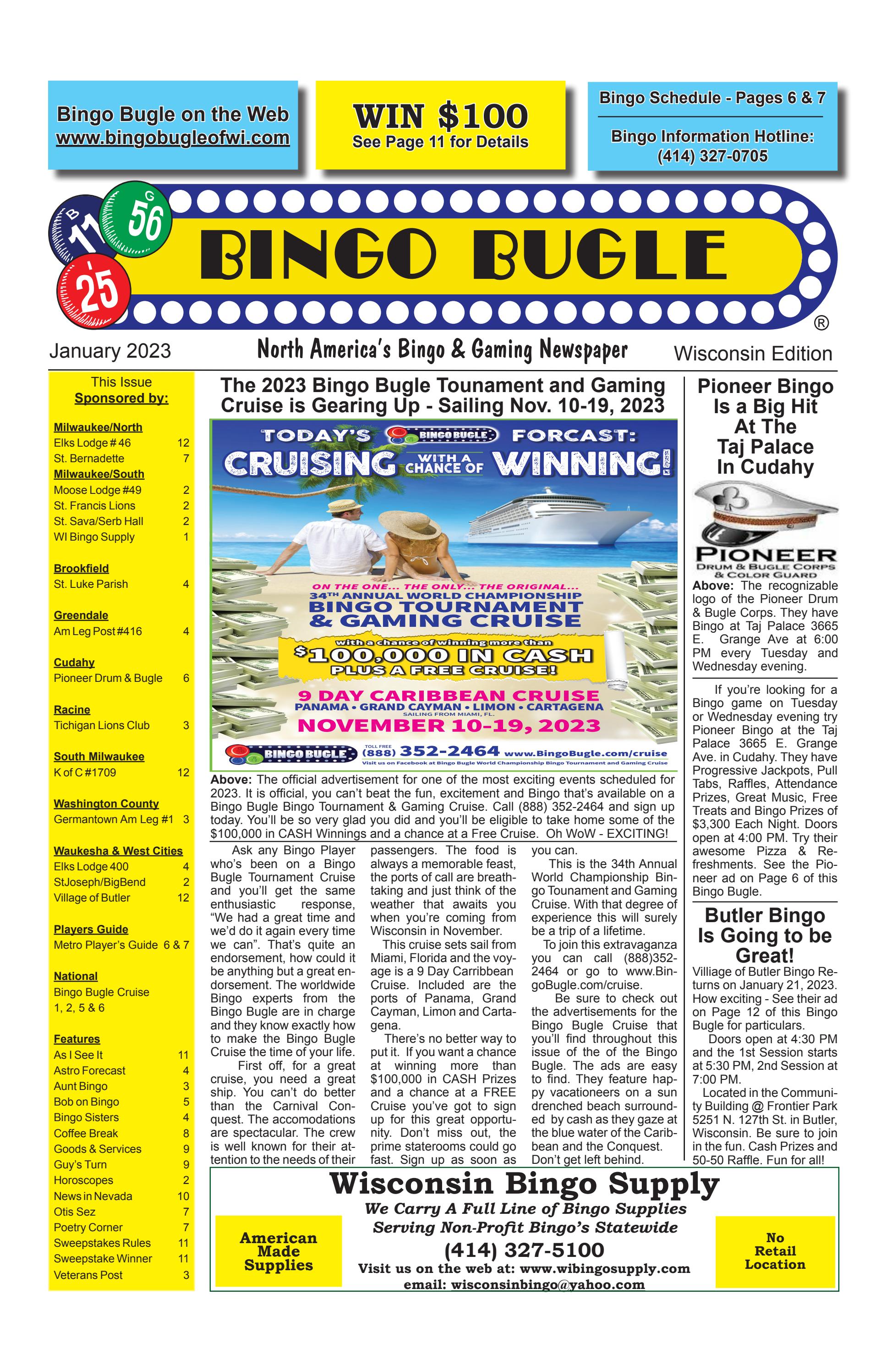 January 2023 Wisconsin Bingo Bugle by Bingo Bugle of Wisconsin - Issuu