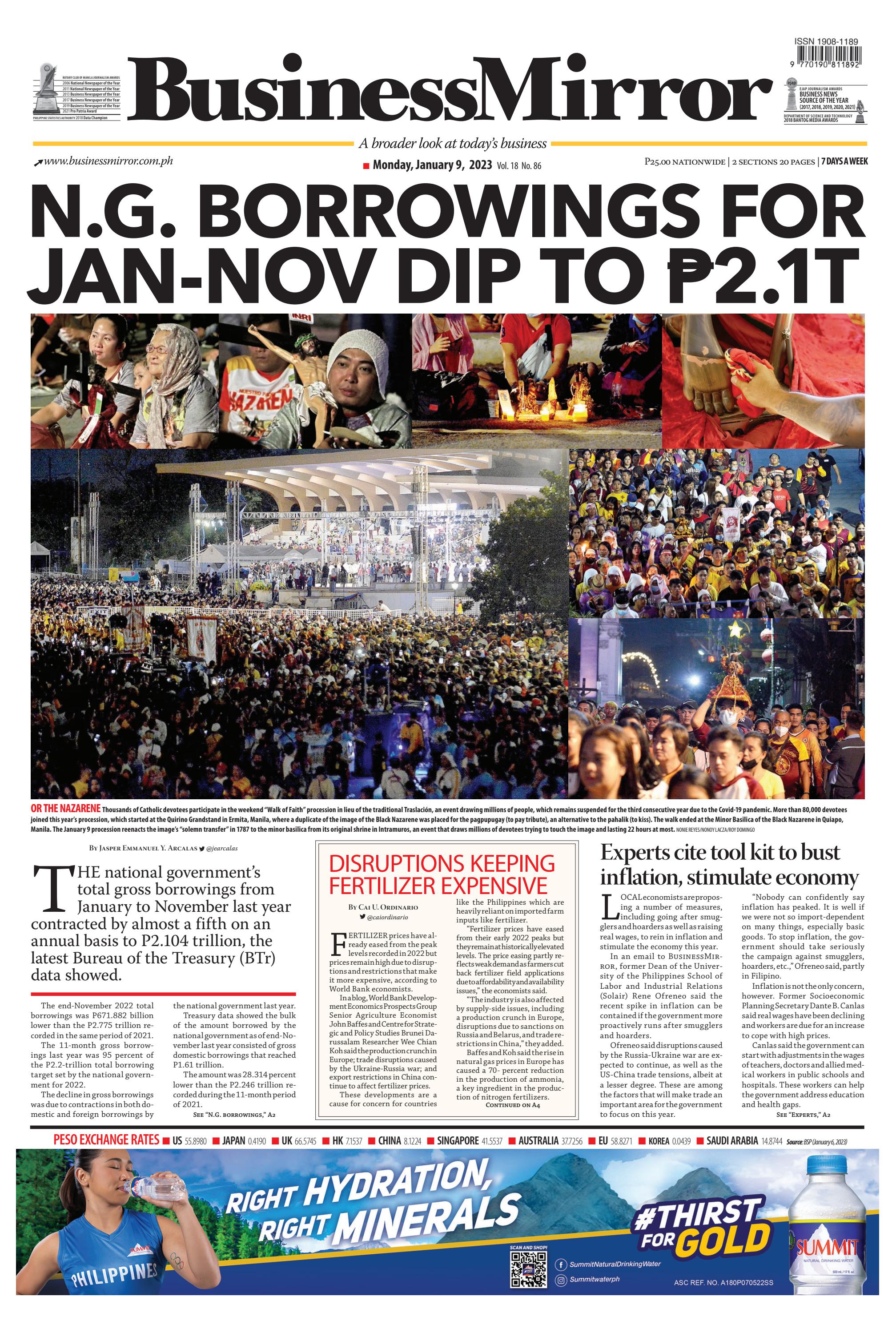 BusinessMirror January 09, 2023 by BusinessMirror - Issuu