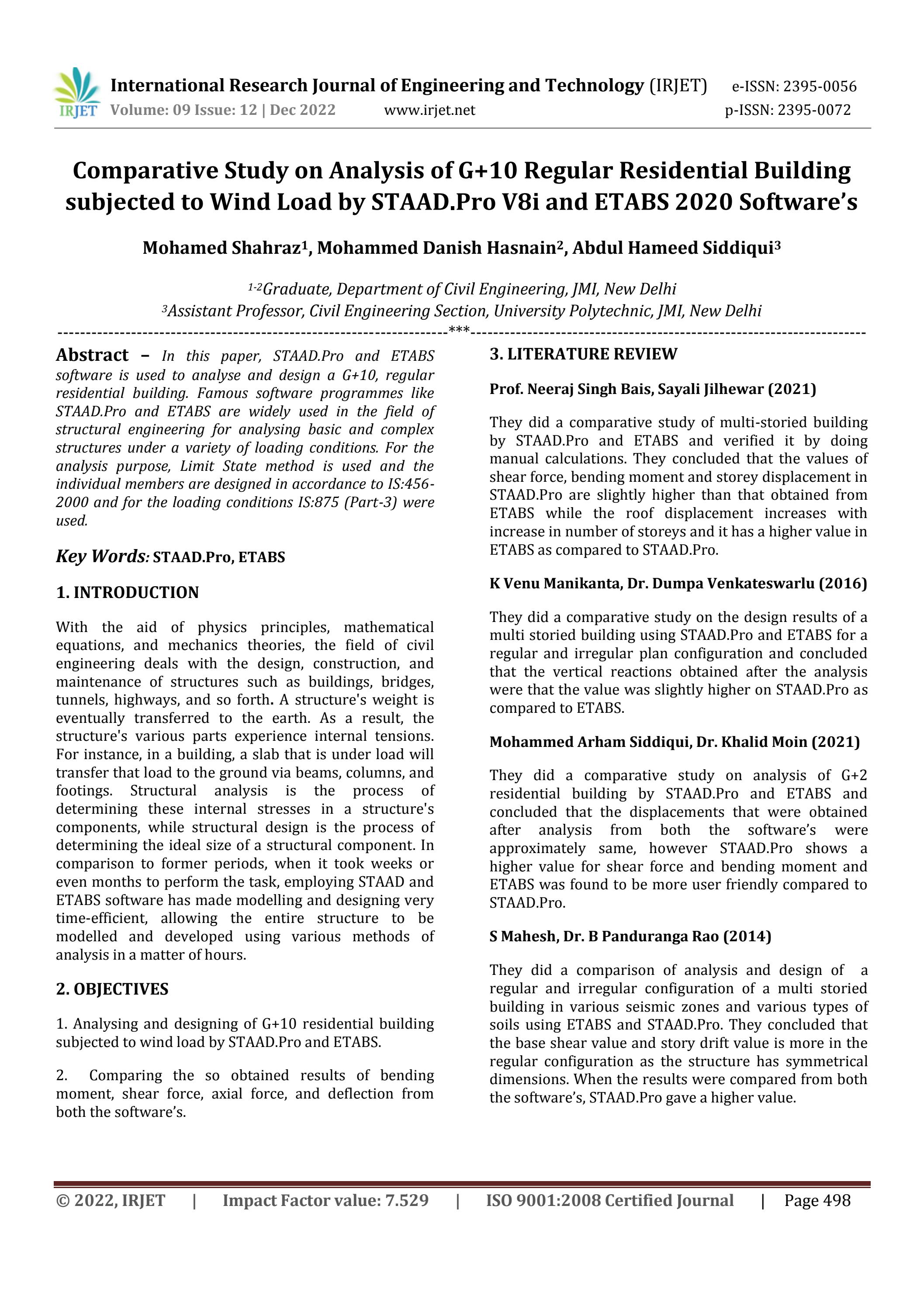 Comparative Study on Analysis of G+10 Regular Residential Building subjected to Wind Load by ...