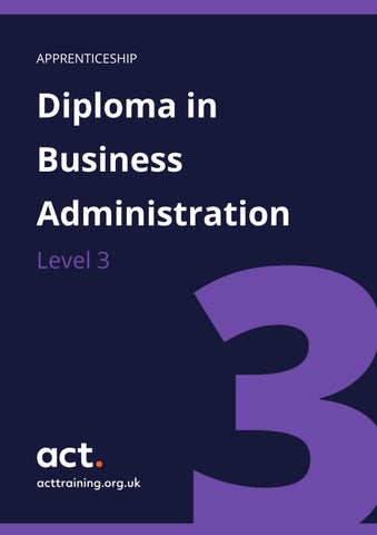 Diploma in Business Administration Level 3 by ACT - Issuu