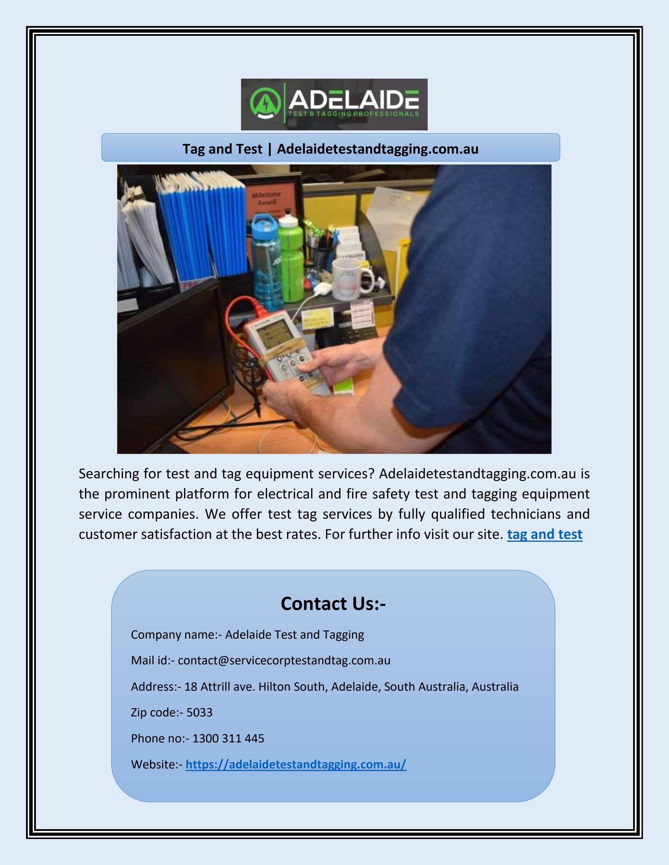 Tag and Test | Adelaidetestandtagging.com.au by Adelaide Test and ...