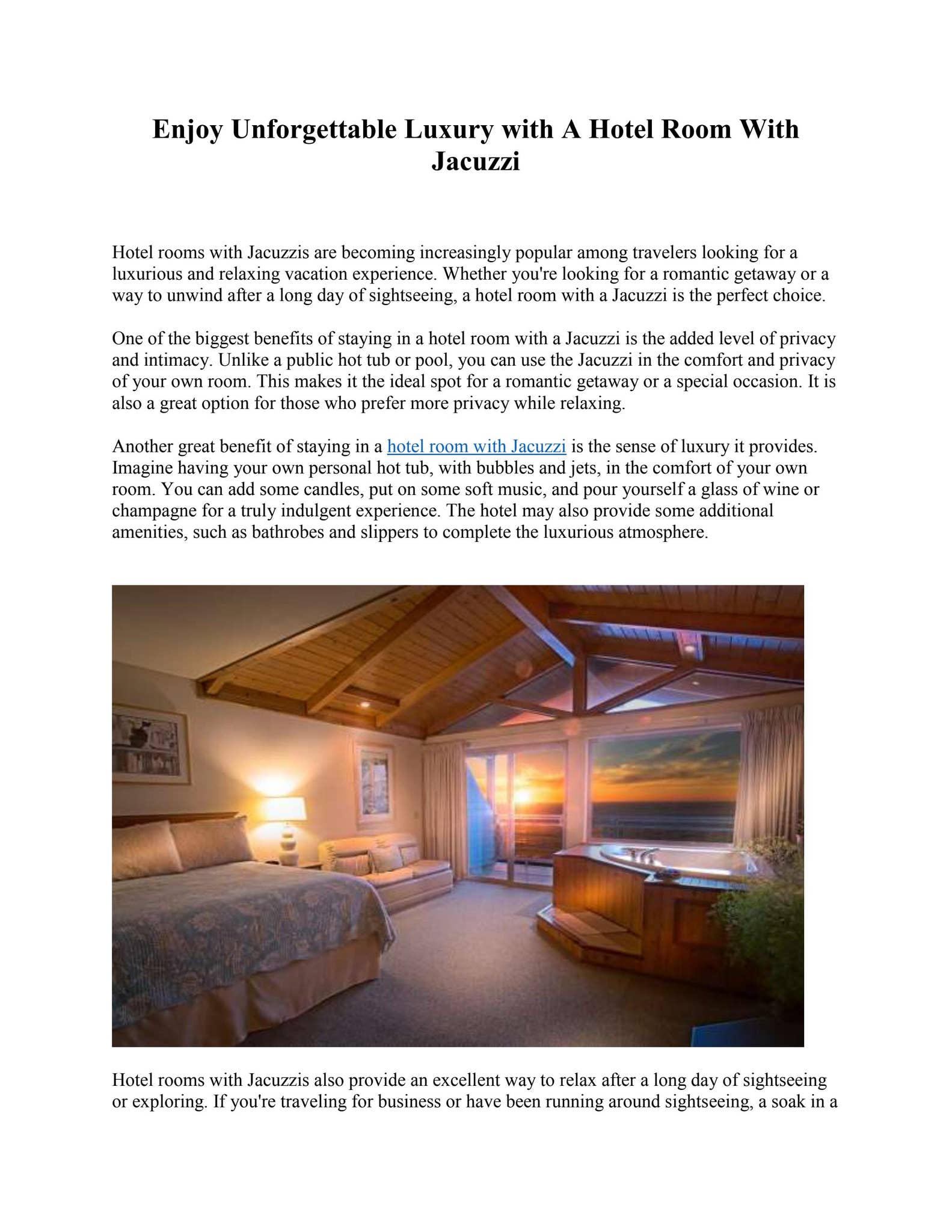 Enjoy Unforgettable Luxury With A Hotel Room With Jacuzzi by Sun Le - Issuu