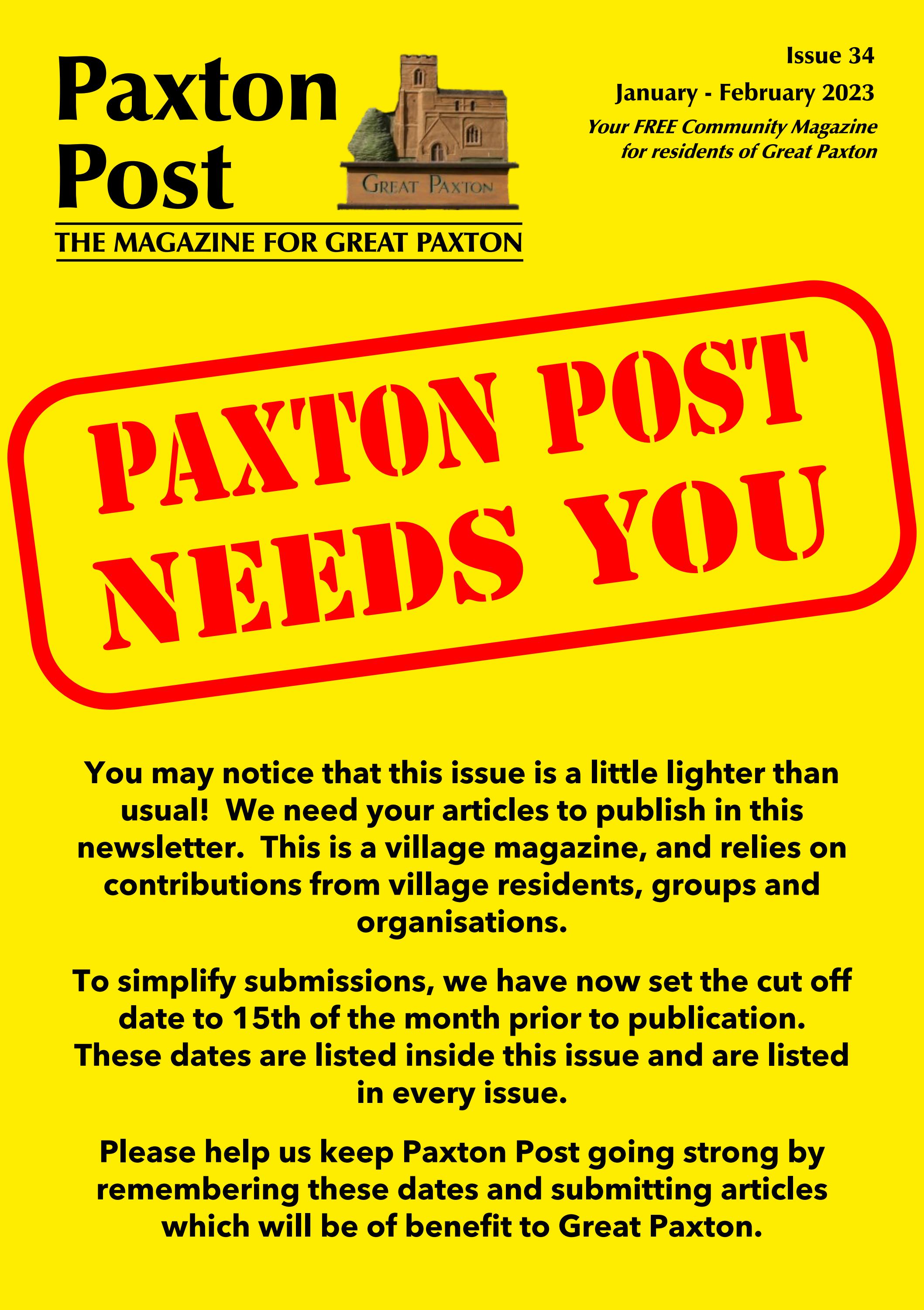 Paxton Post Issue 34 by Easiprint - Issuu