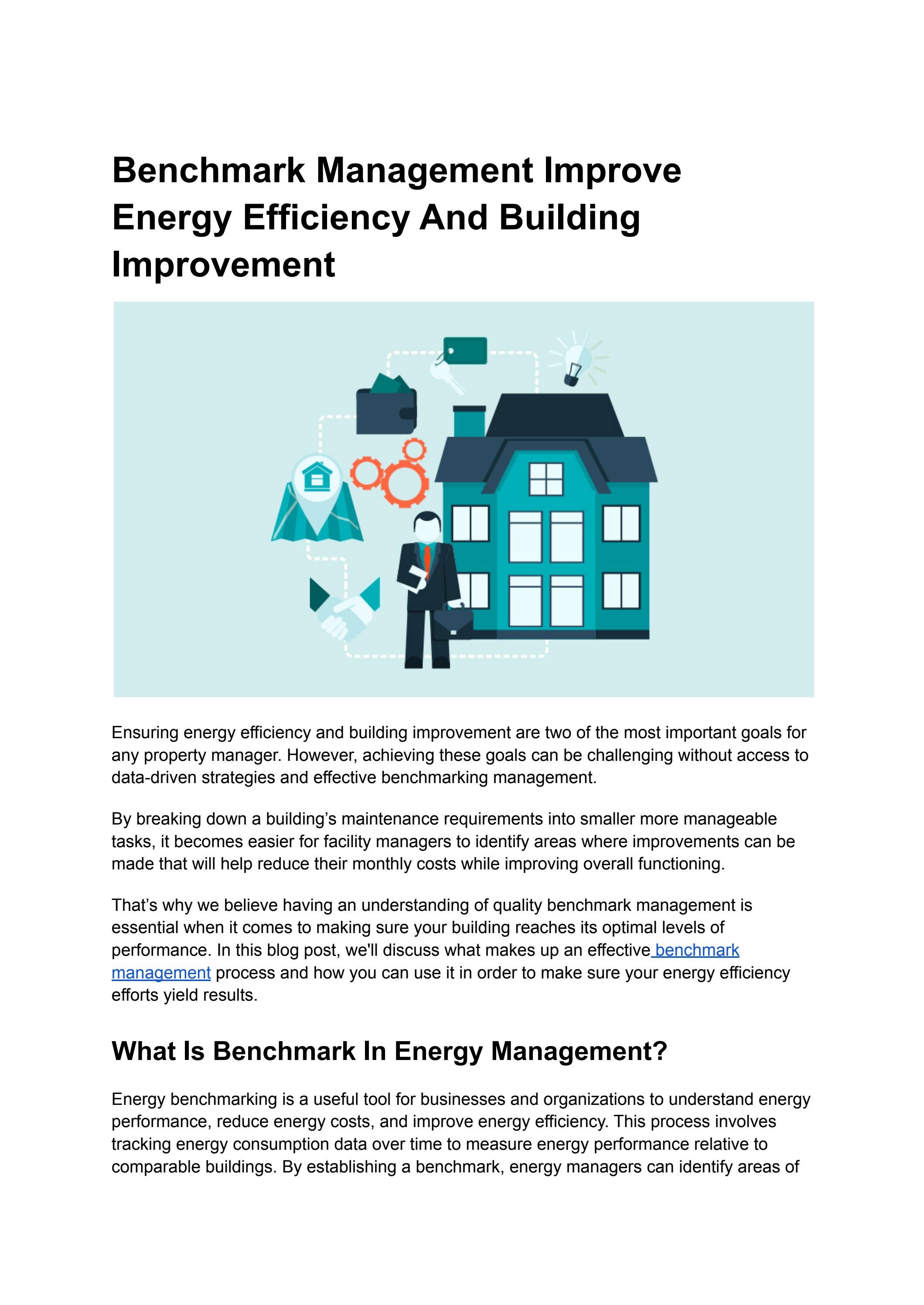 Benchmark Management Improve Energy Efficiency And Building Improvement ...