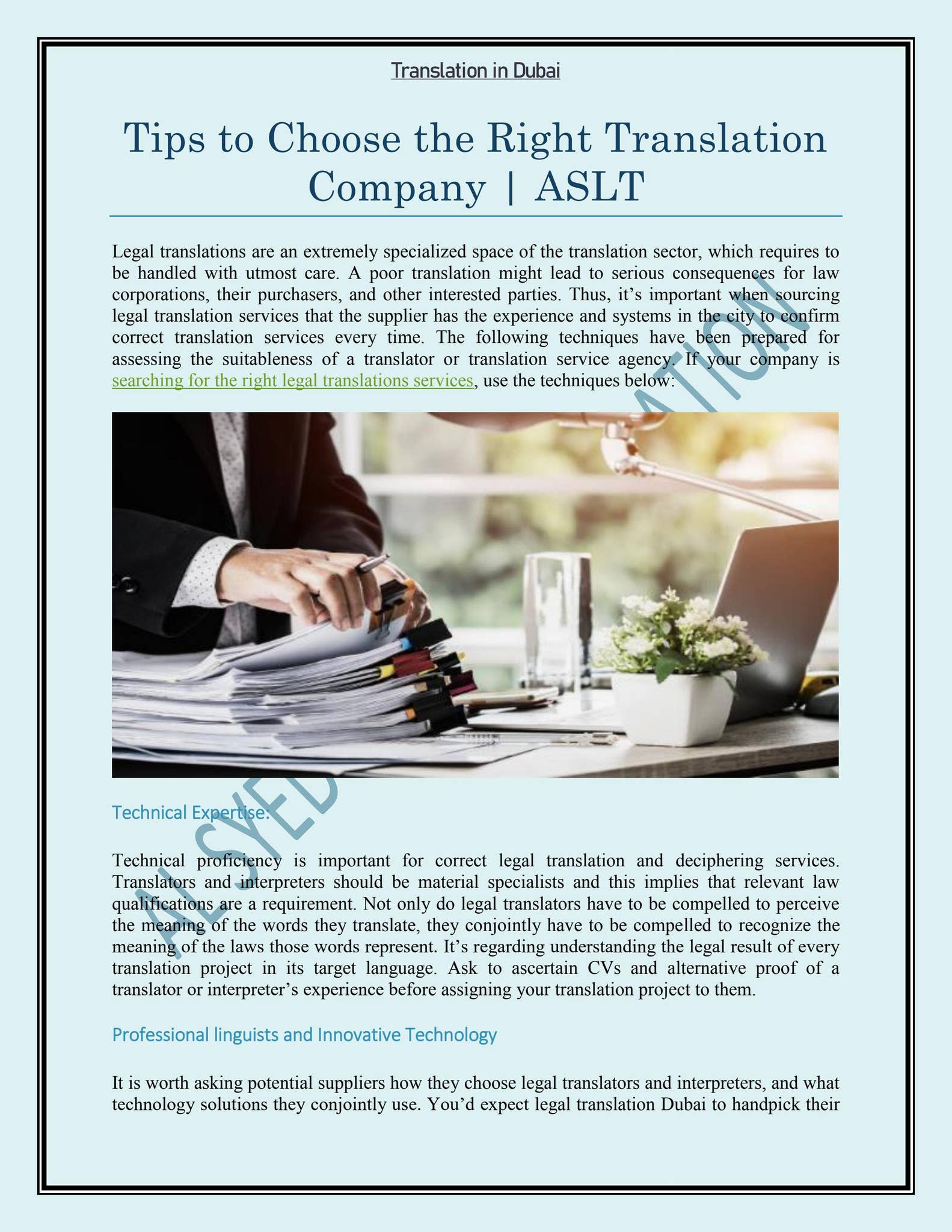 Tips to Choose the Right Translation Company by TranslatesDubai - Issuu