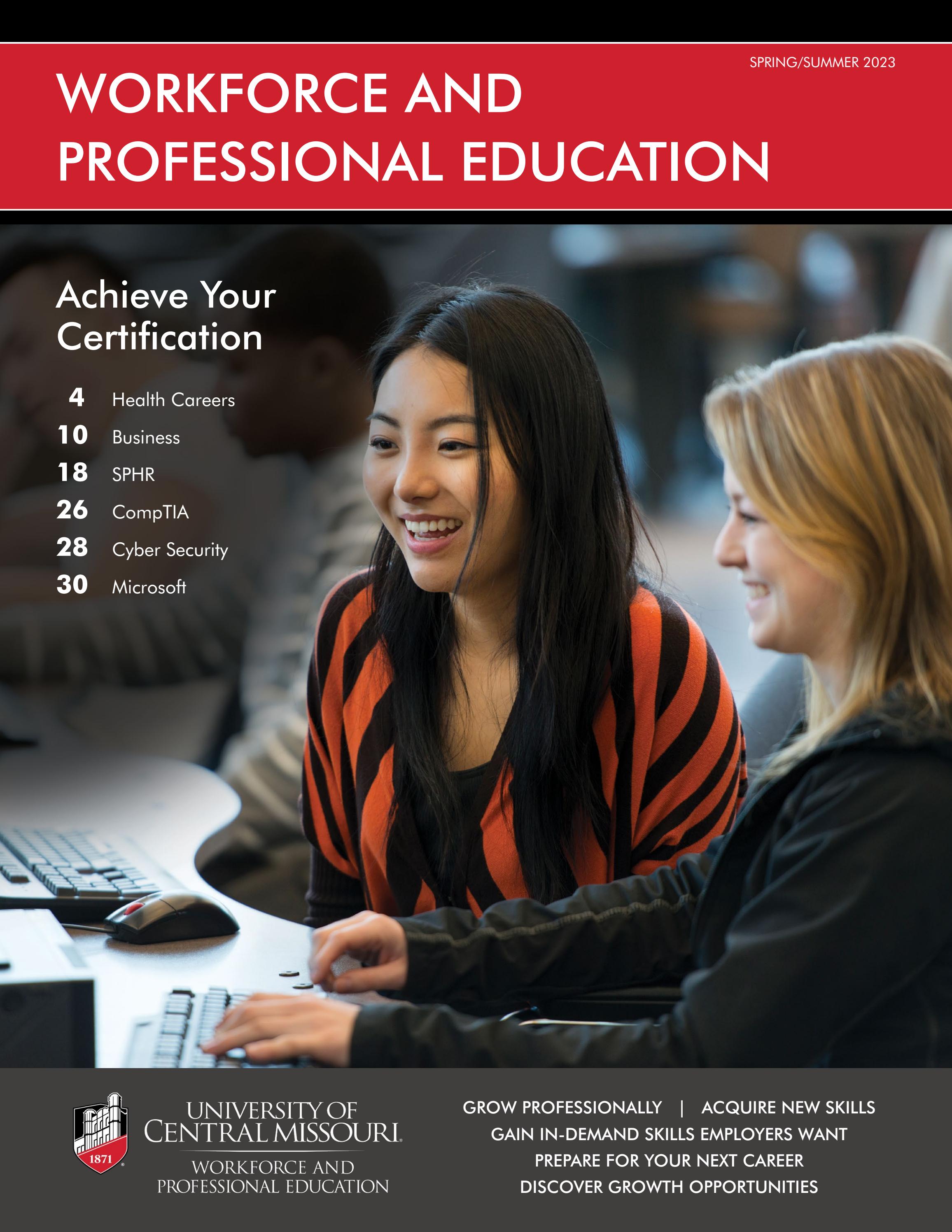 Workforce and Professional Education | Achieve Your Certification at ...