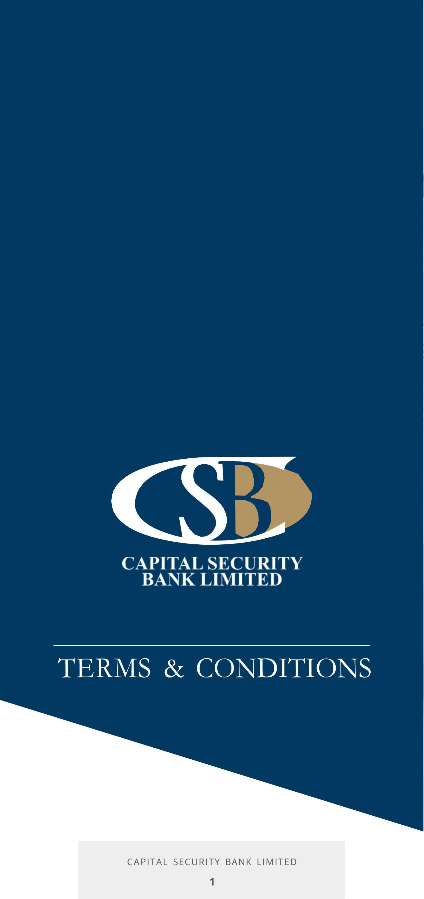 Capital Security Bank - Terms & Conditions by John Evans - Issuu