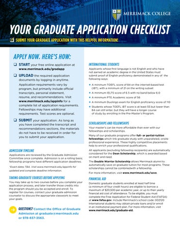 Graduate Application Checklist by Merrimack College - Issuu
