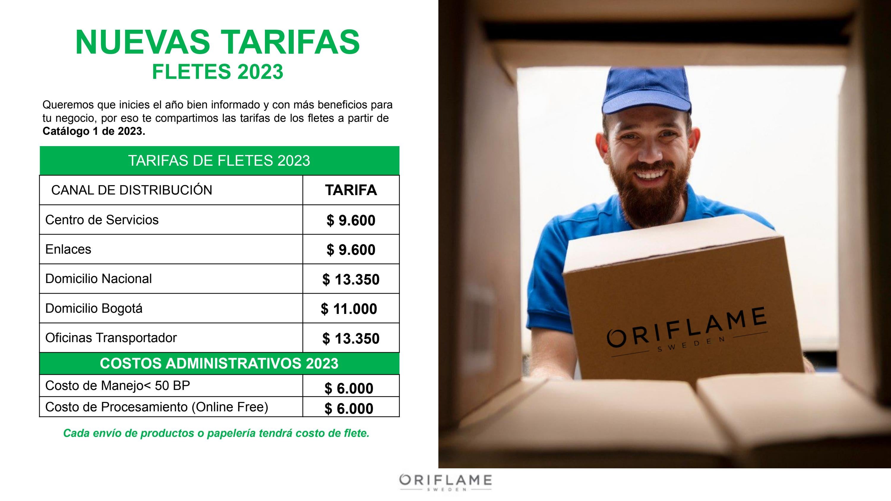 Actualización Tarifa Fletes 2023 Co by Oriflame Latinoamérica - Issuu