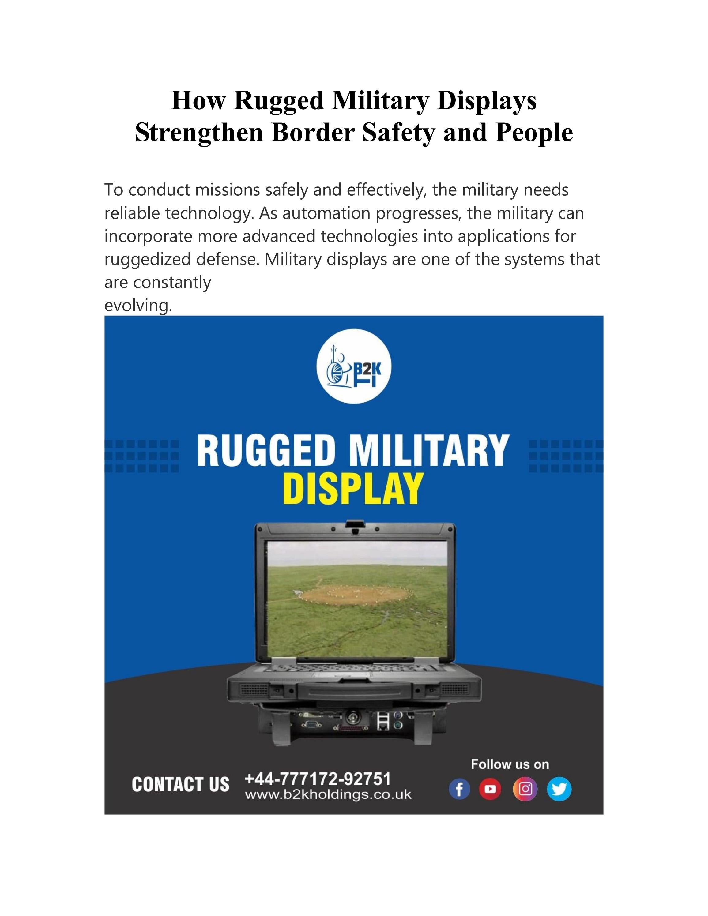 How Rugged Military Displays Strengthen Border Safety and People by ...