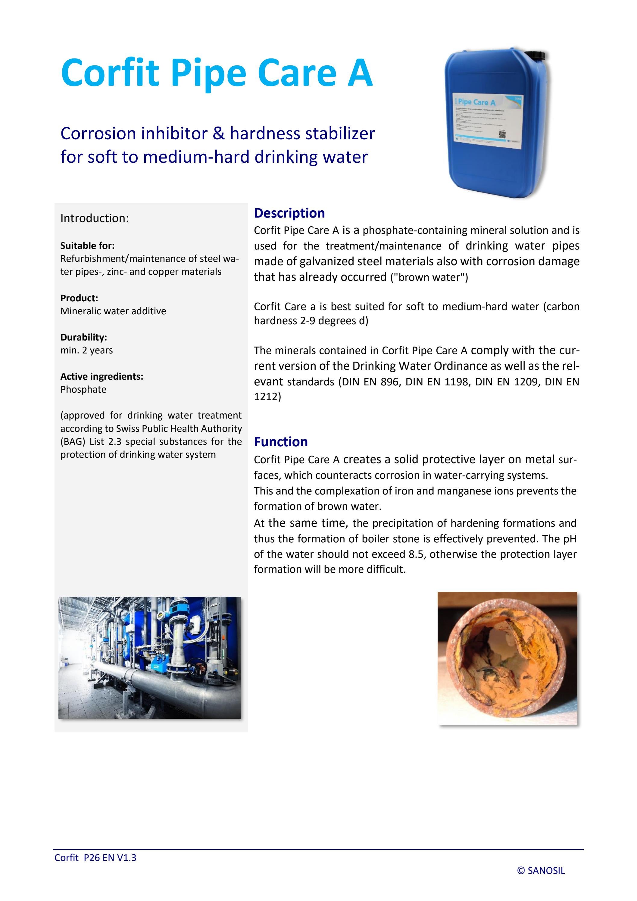 Corfit Pipe Care A - EN by Sanosil - Issuu