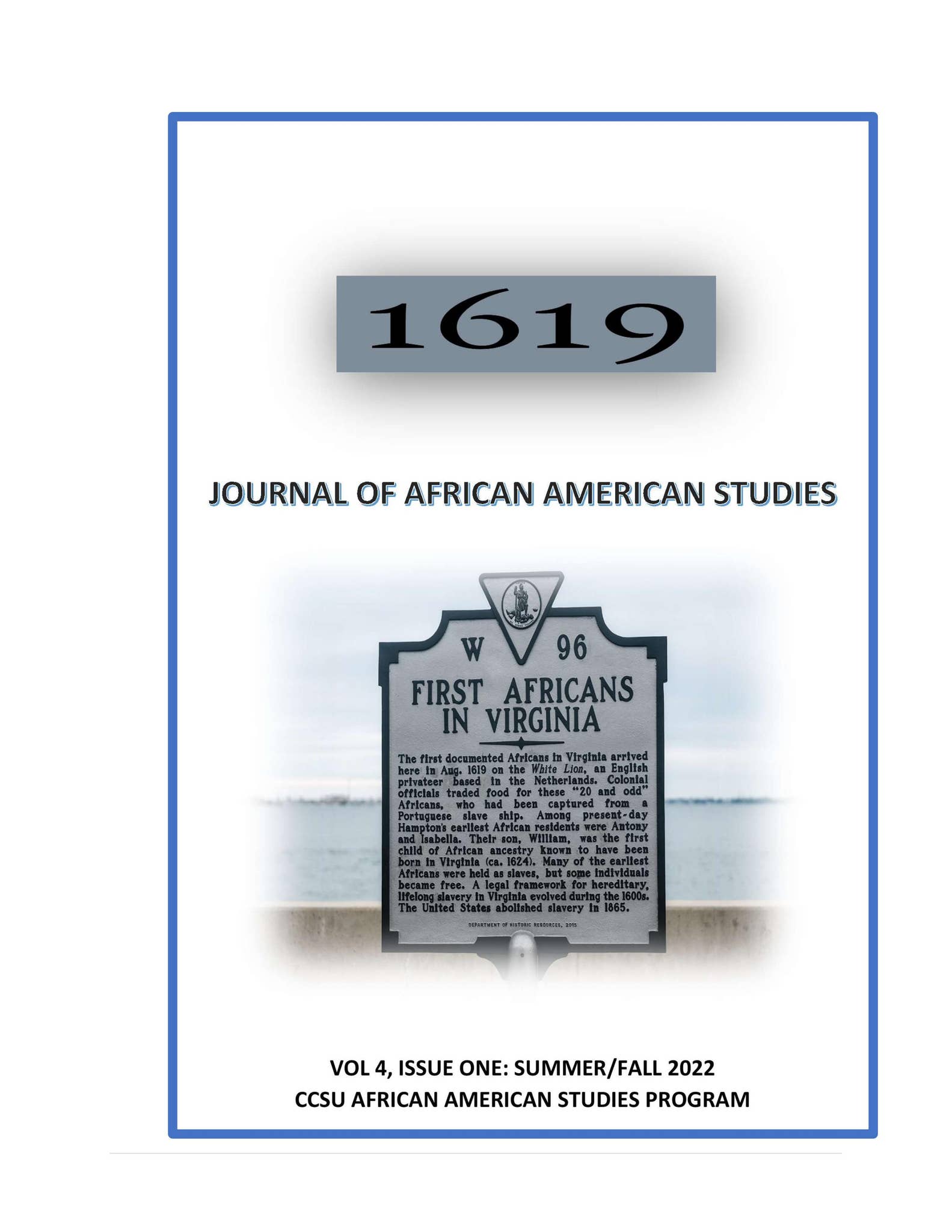 1619: Journal of African American Studies - Vol. 4, Issue 1 by Central ...