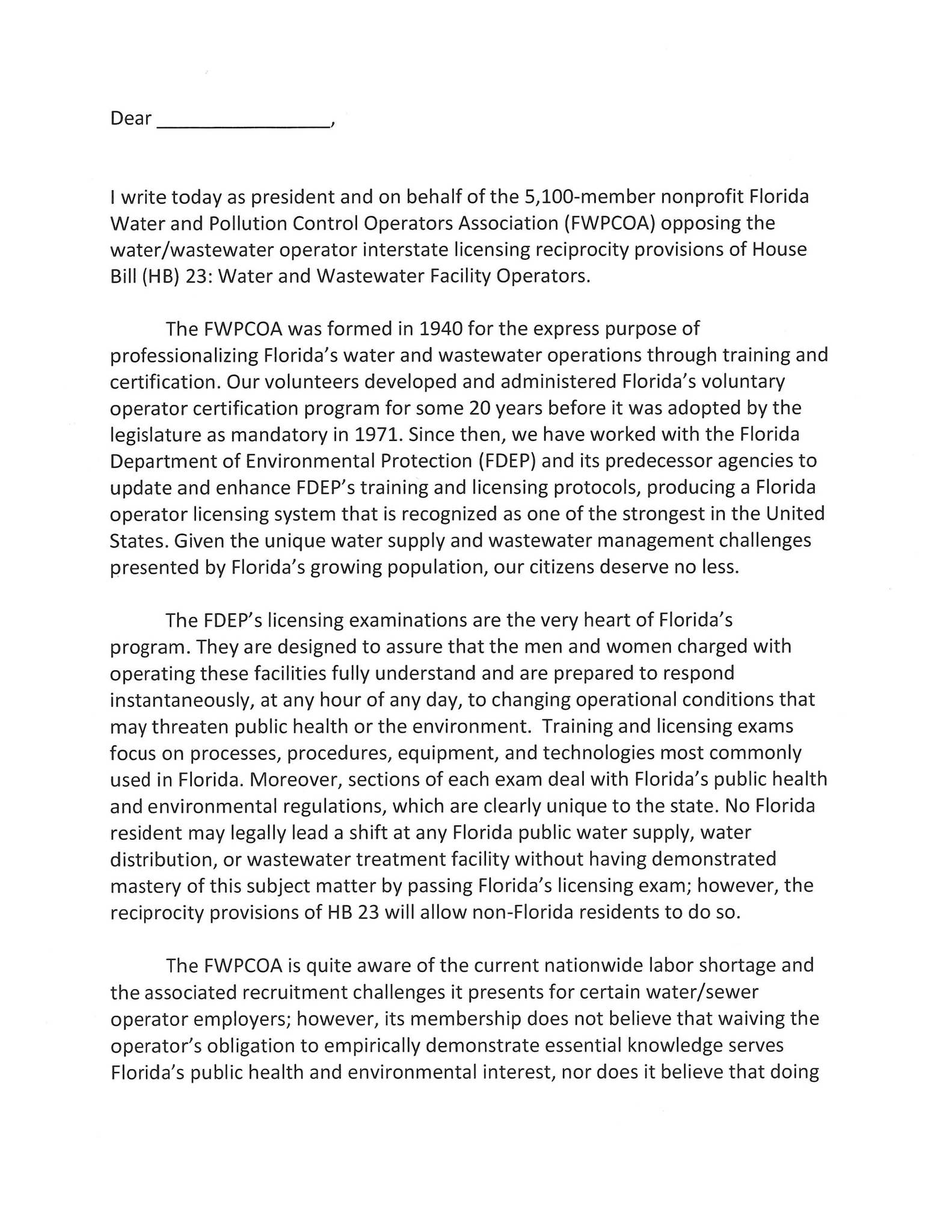 opposition-letter-hb-23-from-fwpcoa by Florida Water Resources Journal ...