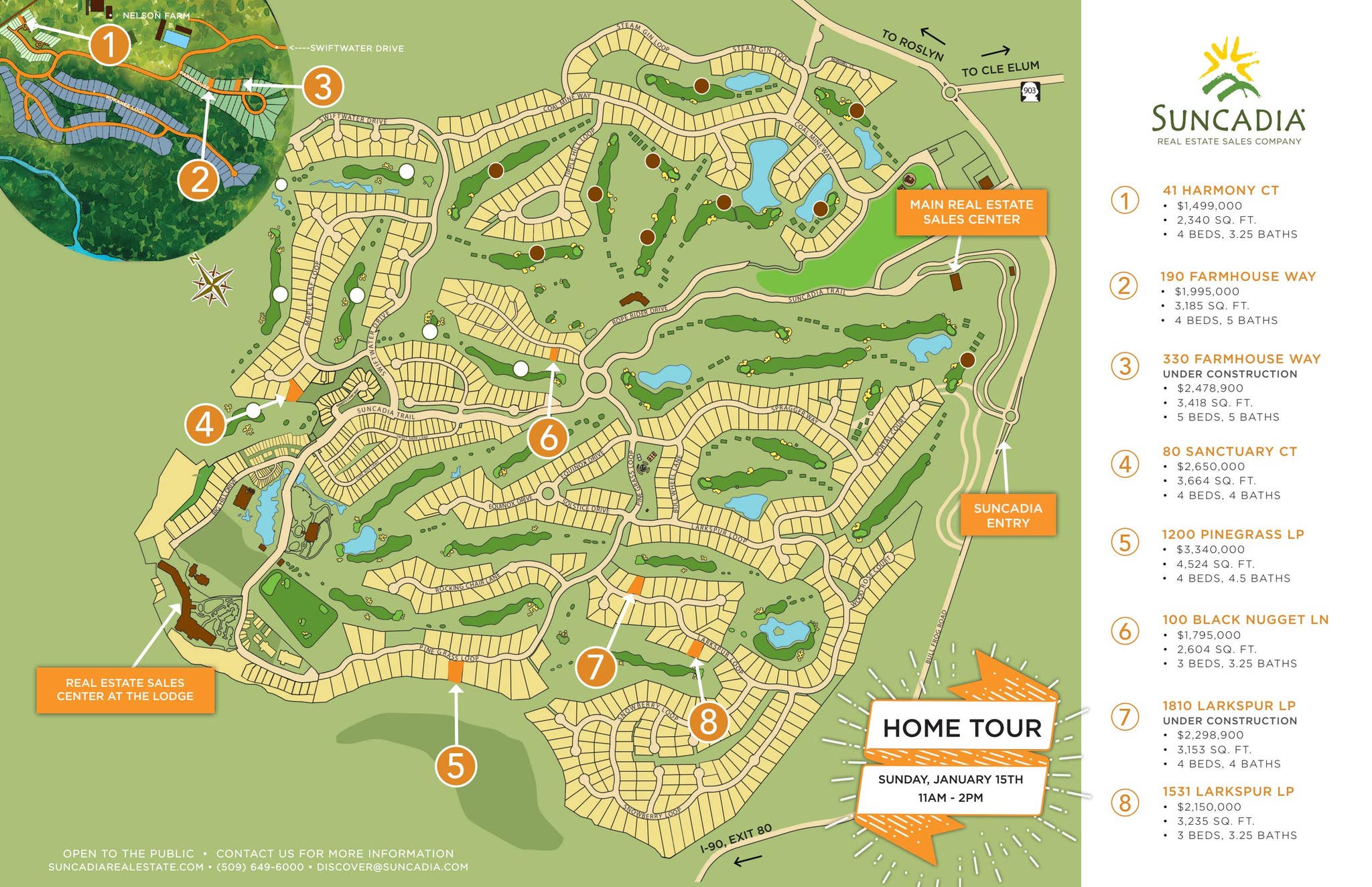 Suncadia Home Tour Map, January 2023 by Suncadia Resort - Issuu