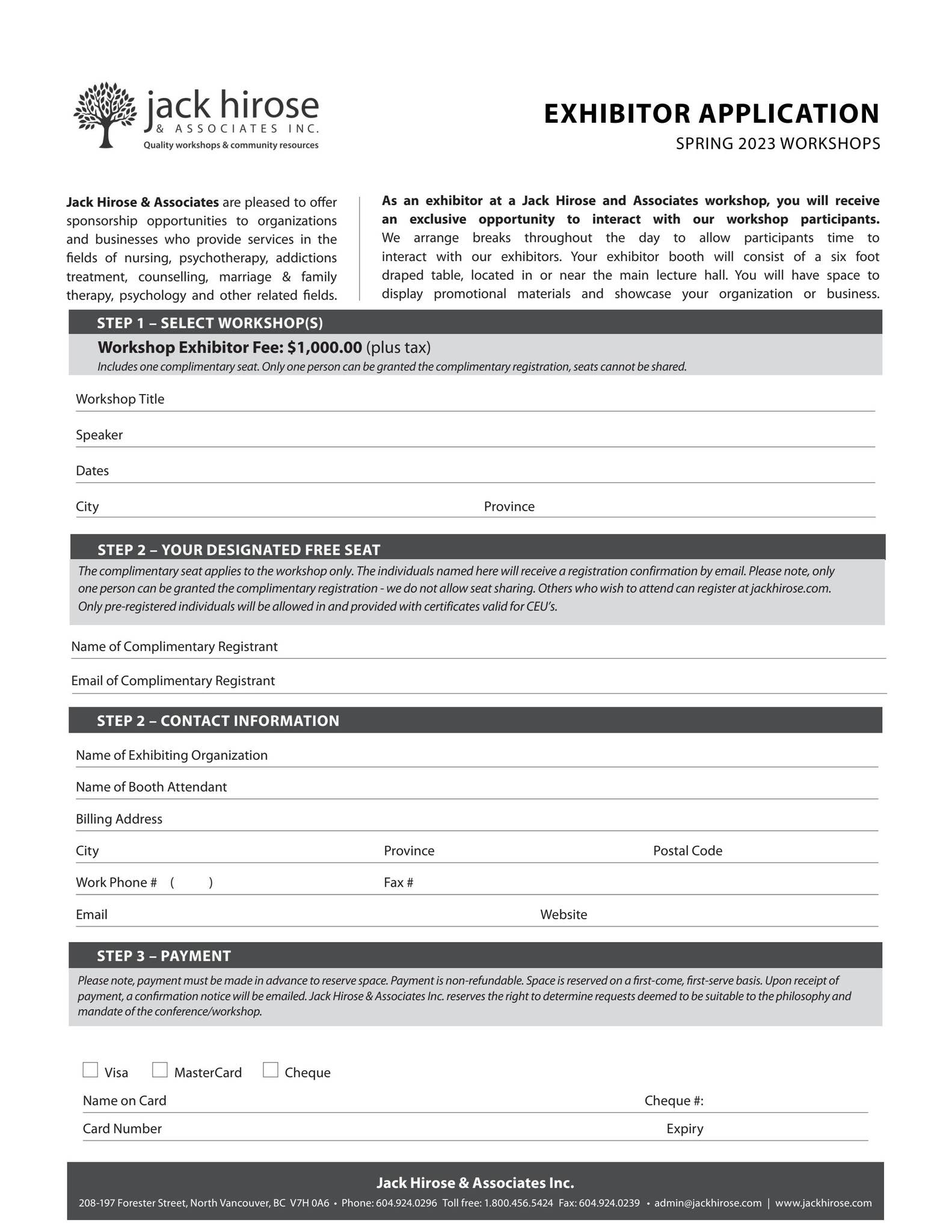 Exhibitor - Workshop Application by jackhirose - Issuu