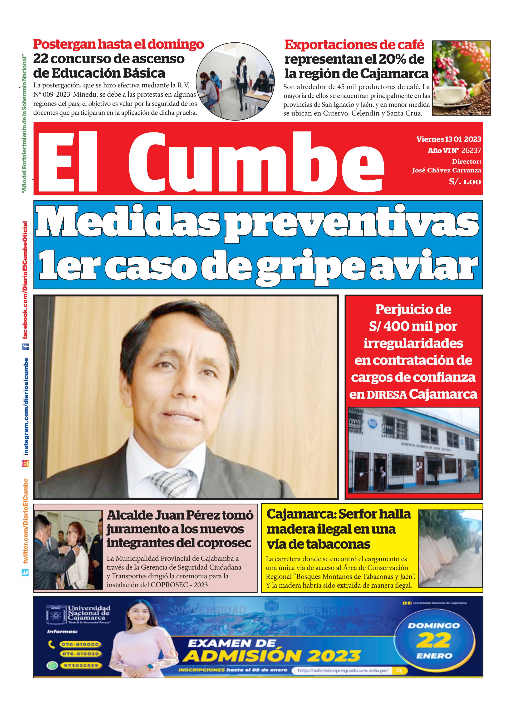 Diario EL CUMBE 13 de Enero del 2023 by diarioelcumbecajamarca - Issuu
