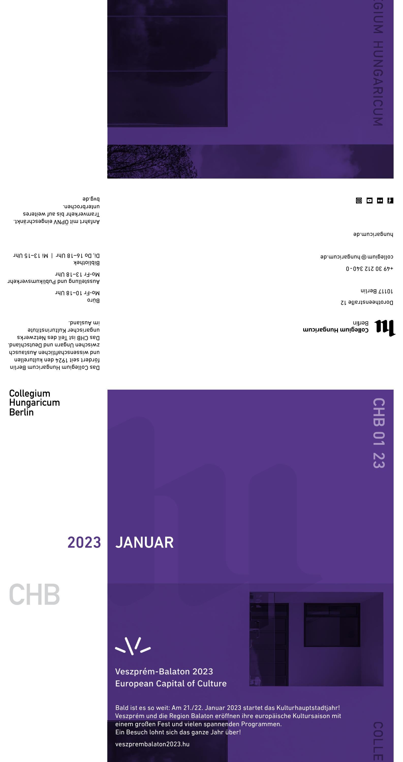 CHB 2023 JANUARY | Programmes by Collegium Hungaricum Berlin - Issuu