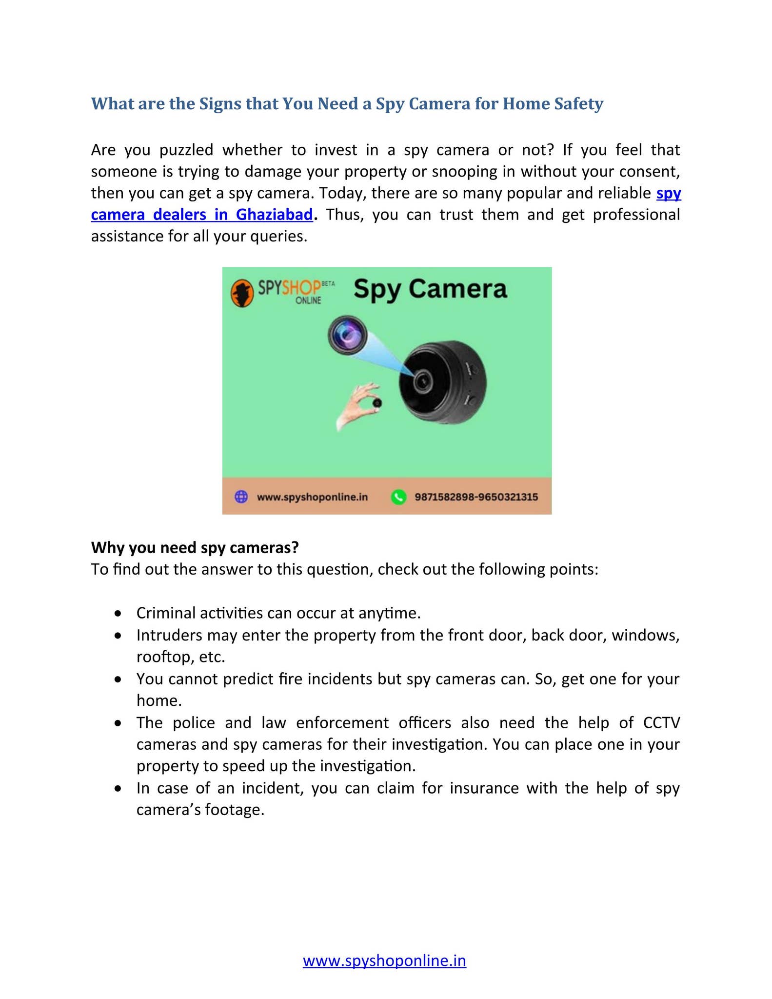What are the Signs that You Need a Spy Camera for Home Safety? by Spy ...